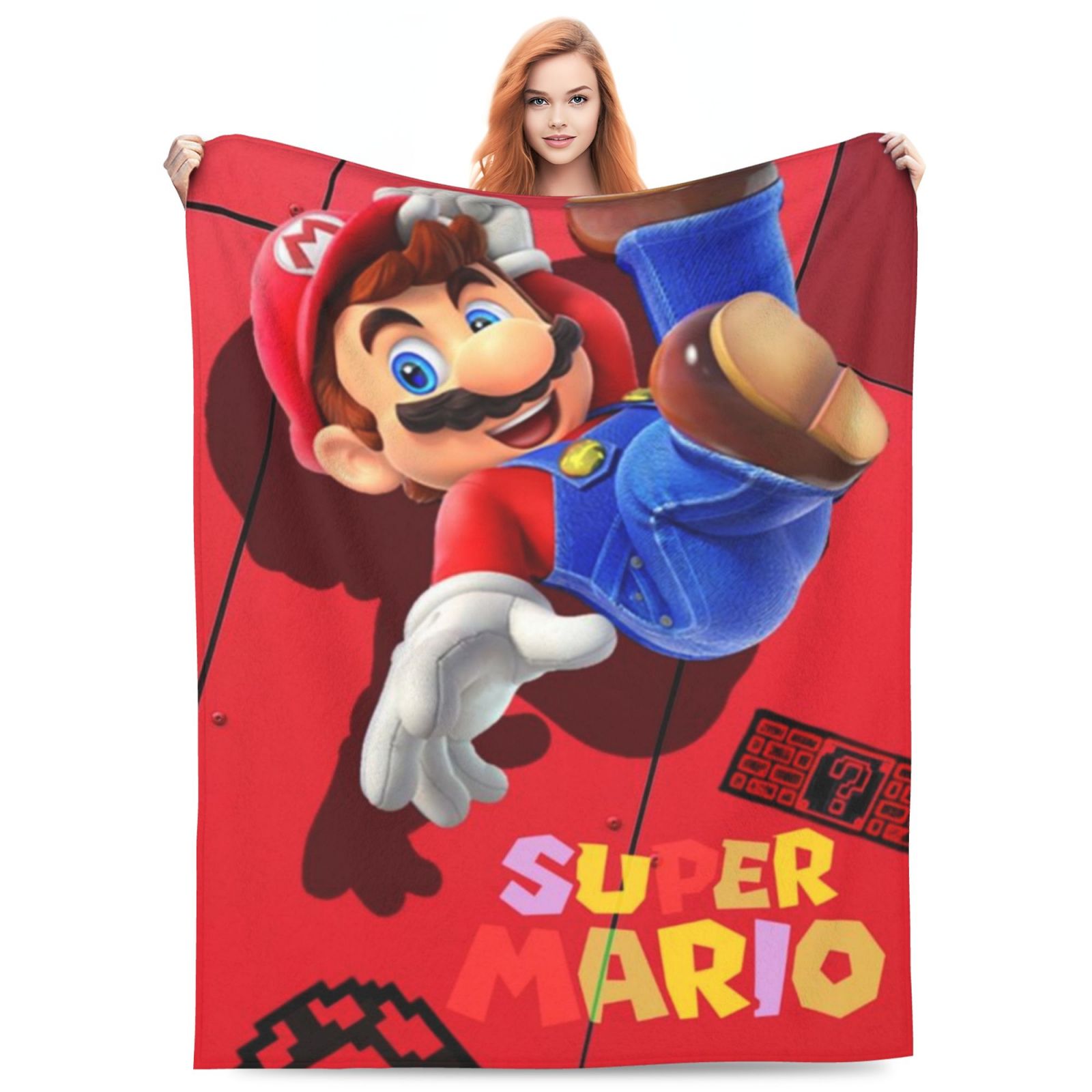 Super Mario Throw Blanket Couch Bed Sofa Soft Lightweight Warm Cozy ...