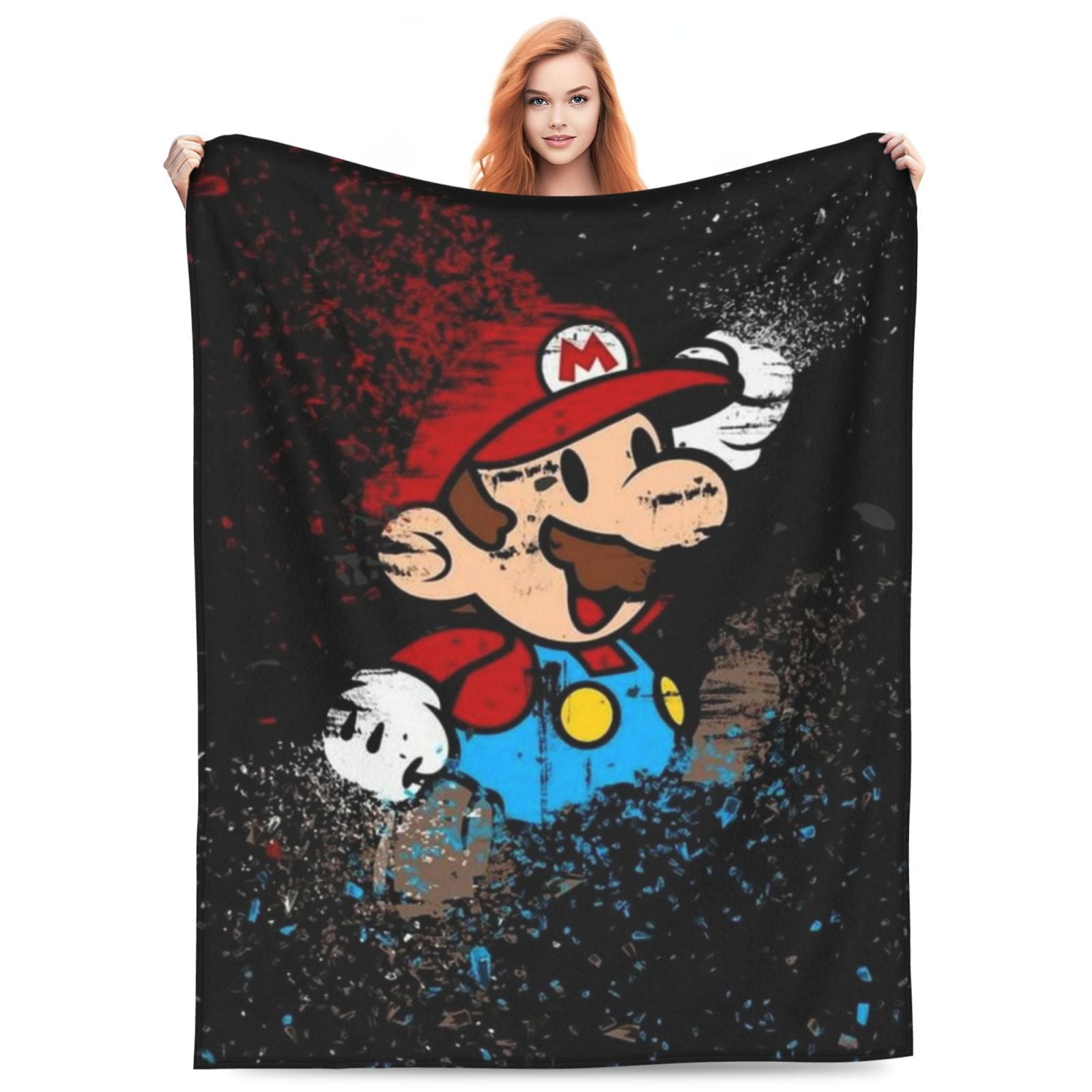 Super Mario Throw Blanket Couch Bed Sofa Soft Lightweight Warm Cozy ...