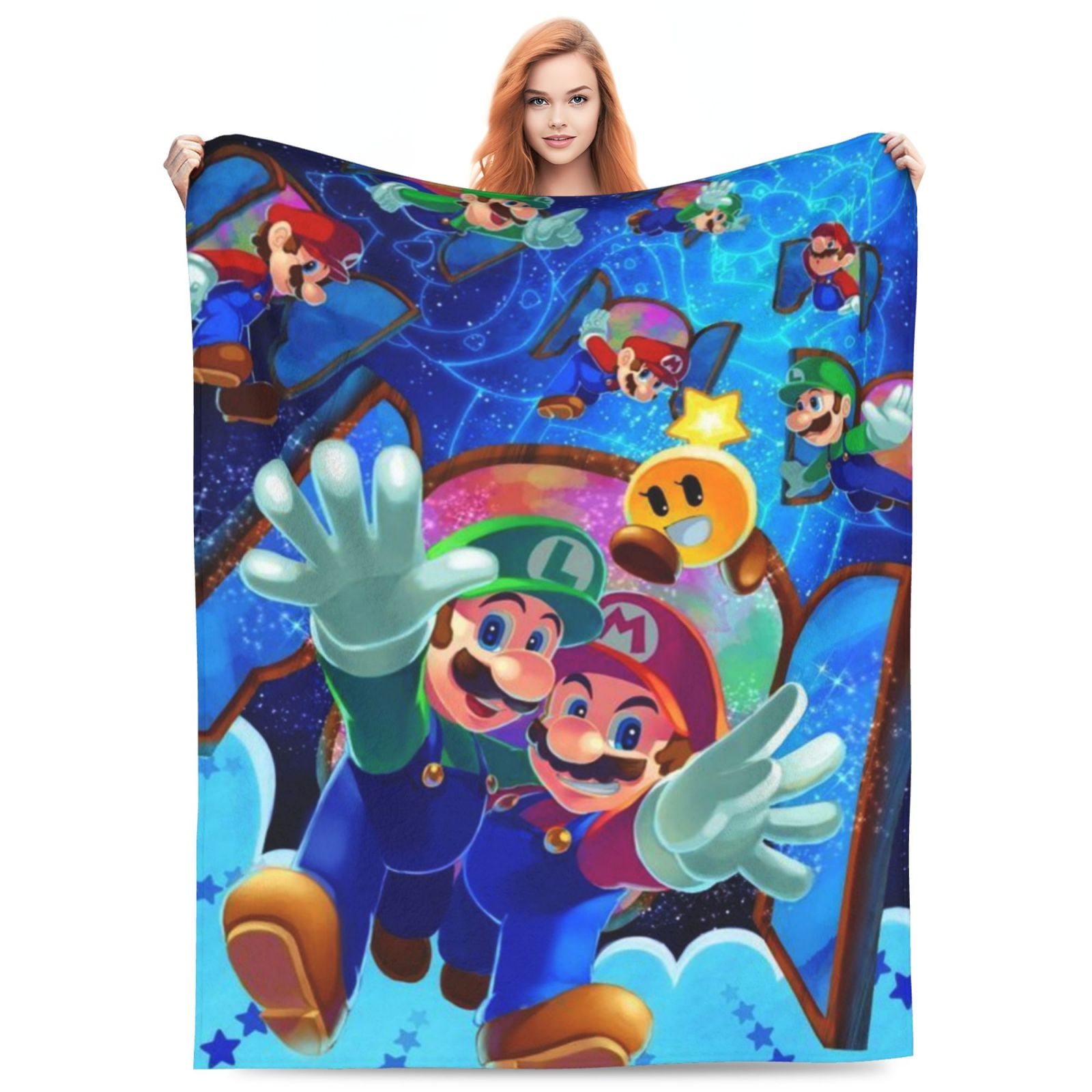 Super Mario Throw Blanket Couch Bed Sofa Soft Lightweight Warm Cozy ...