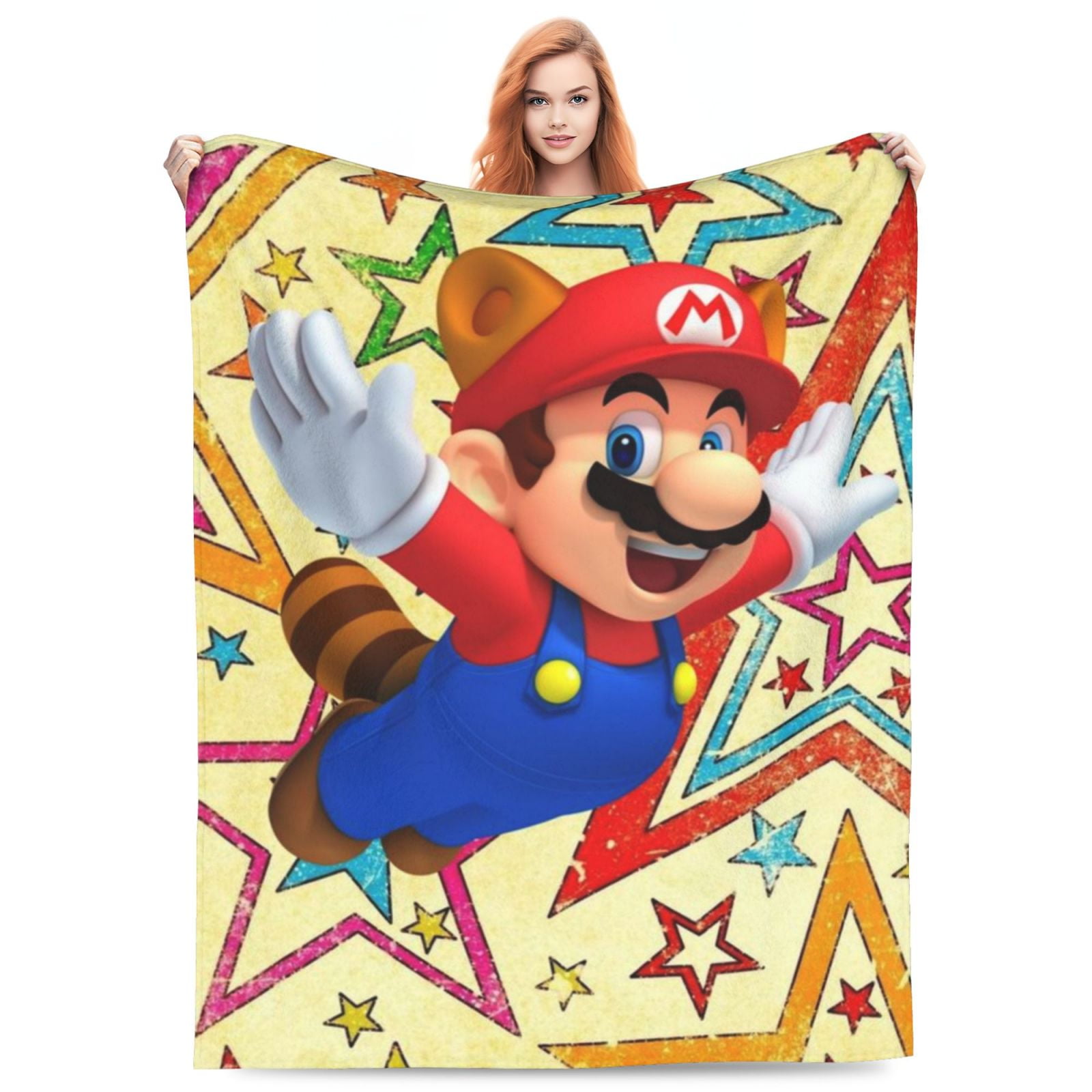 Super Mario Throw Blanket Couch Bed Sofa Soft Lightweight Warm Cozy ...