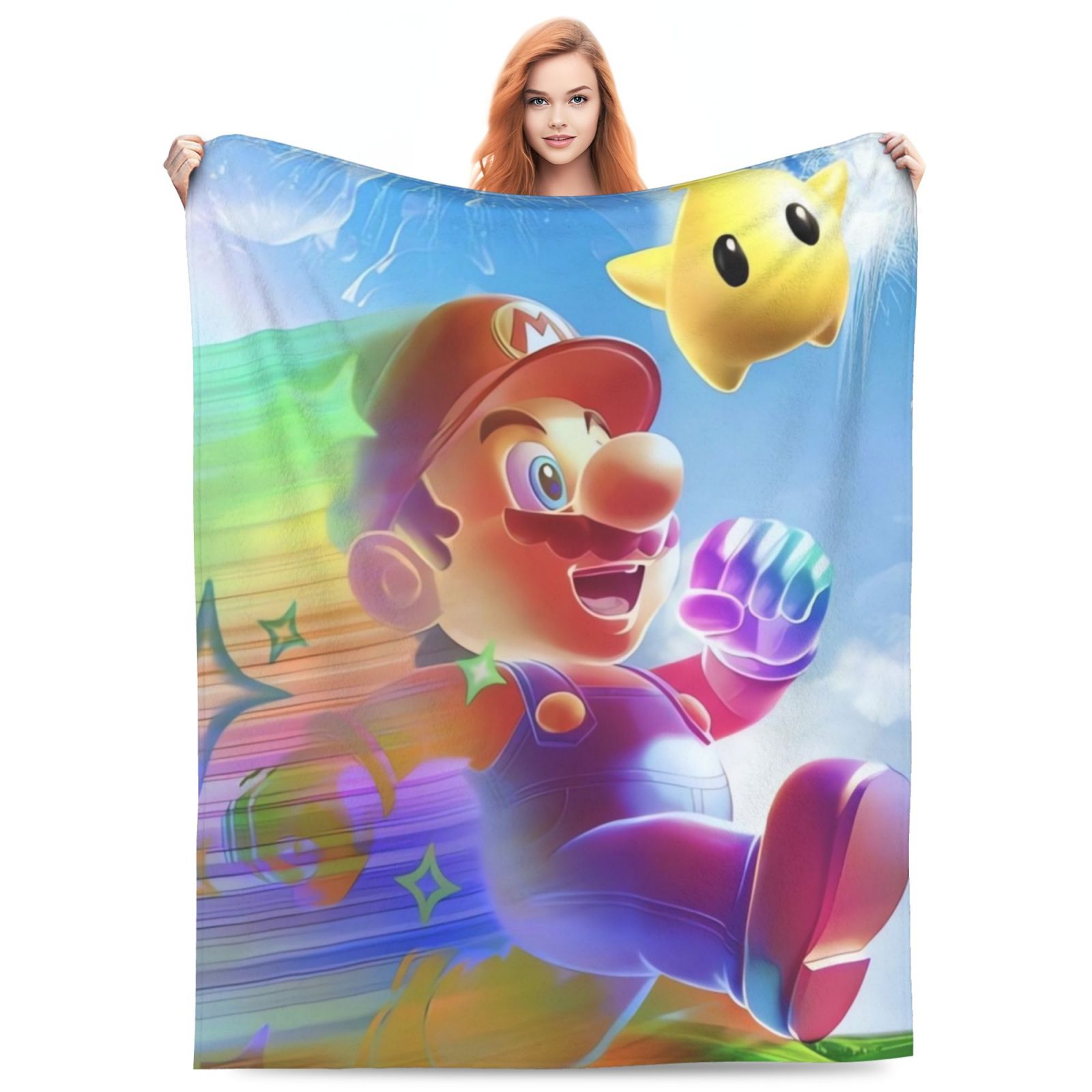 Super Mario Throw Blanket Couch Bed Sofa Soft Lightweight Warm Cozy ...