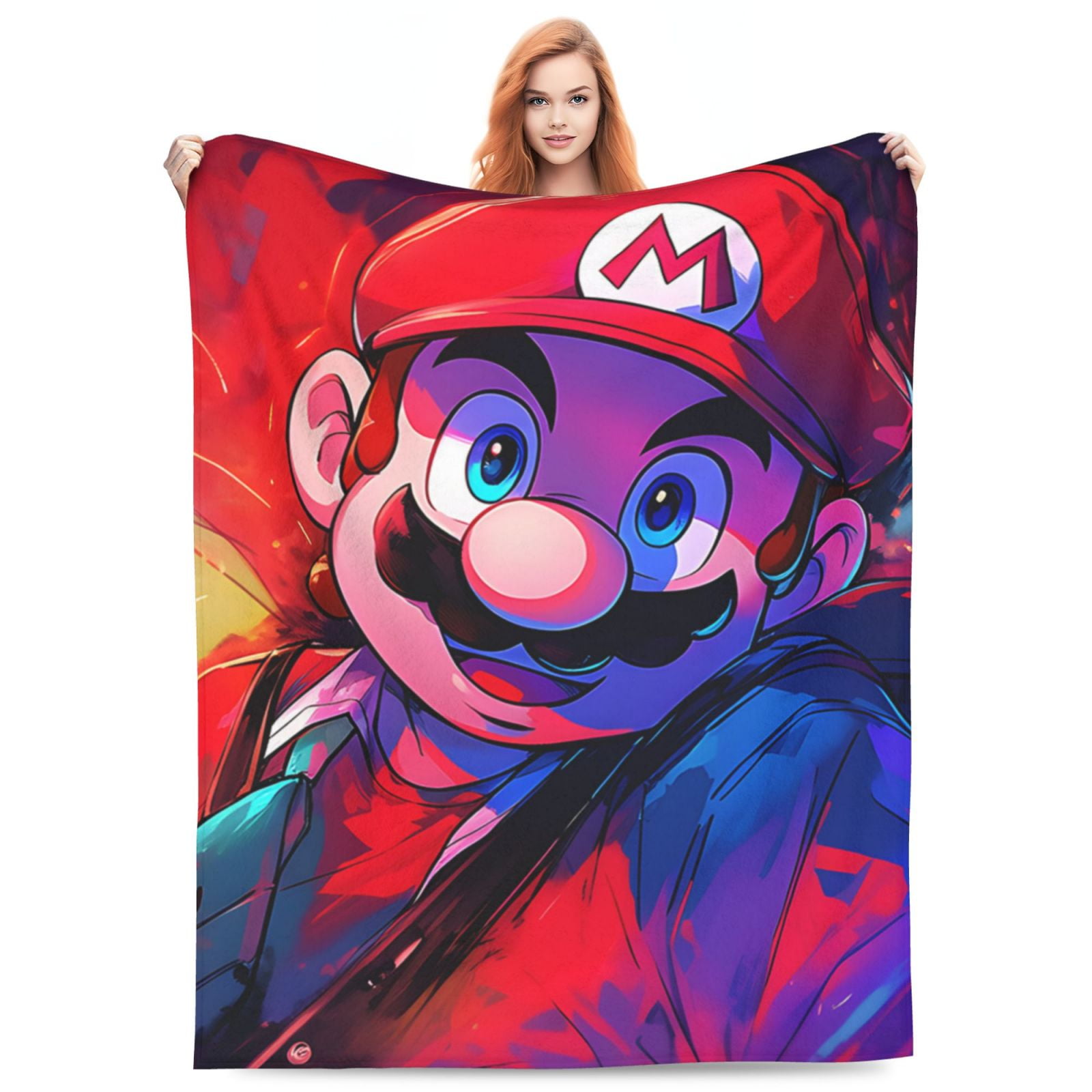 Super Mario Throw Blanket Couch Bed Sofa Soft Lightweight Warm Cozy ...