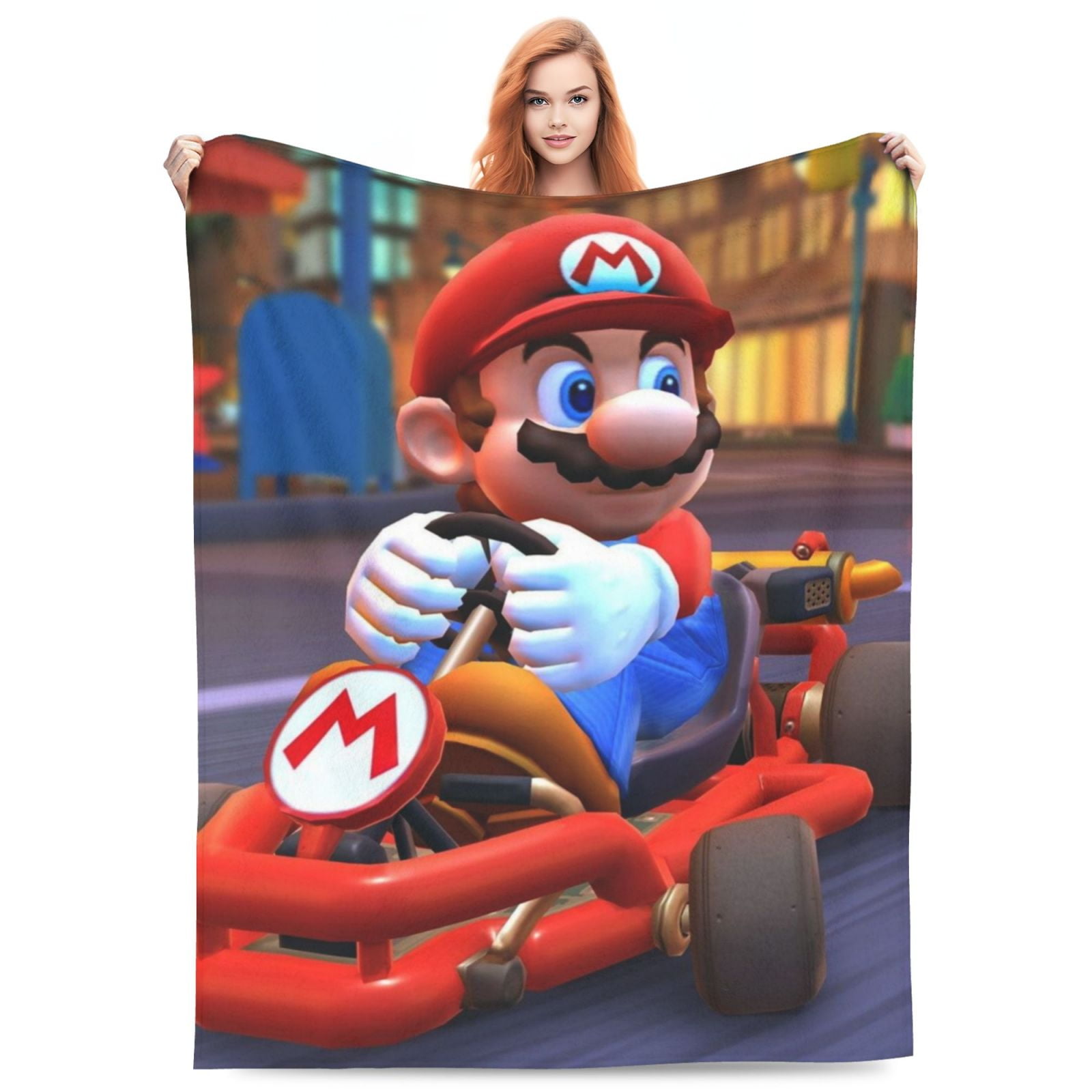 Super Mario Throw Blanket Couch Bed Sofa Soft Lightweight Warm Cozy ...