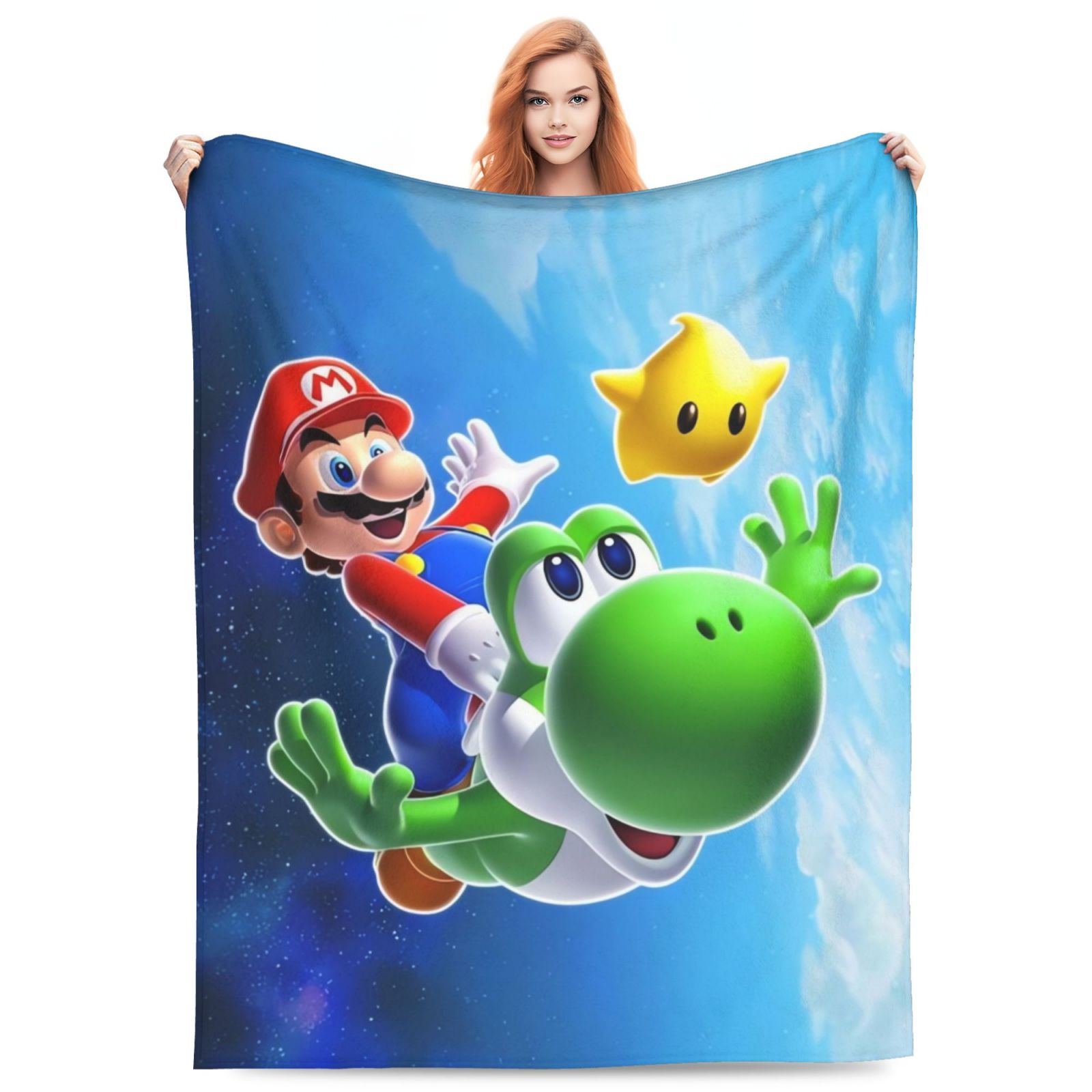 Super Mario Throw Blanket Couch Bed Sofa Soft Lightweight Warm Cozy ...