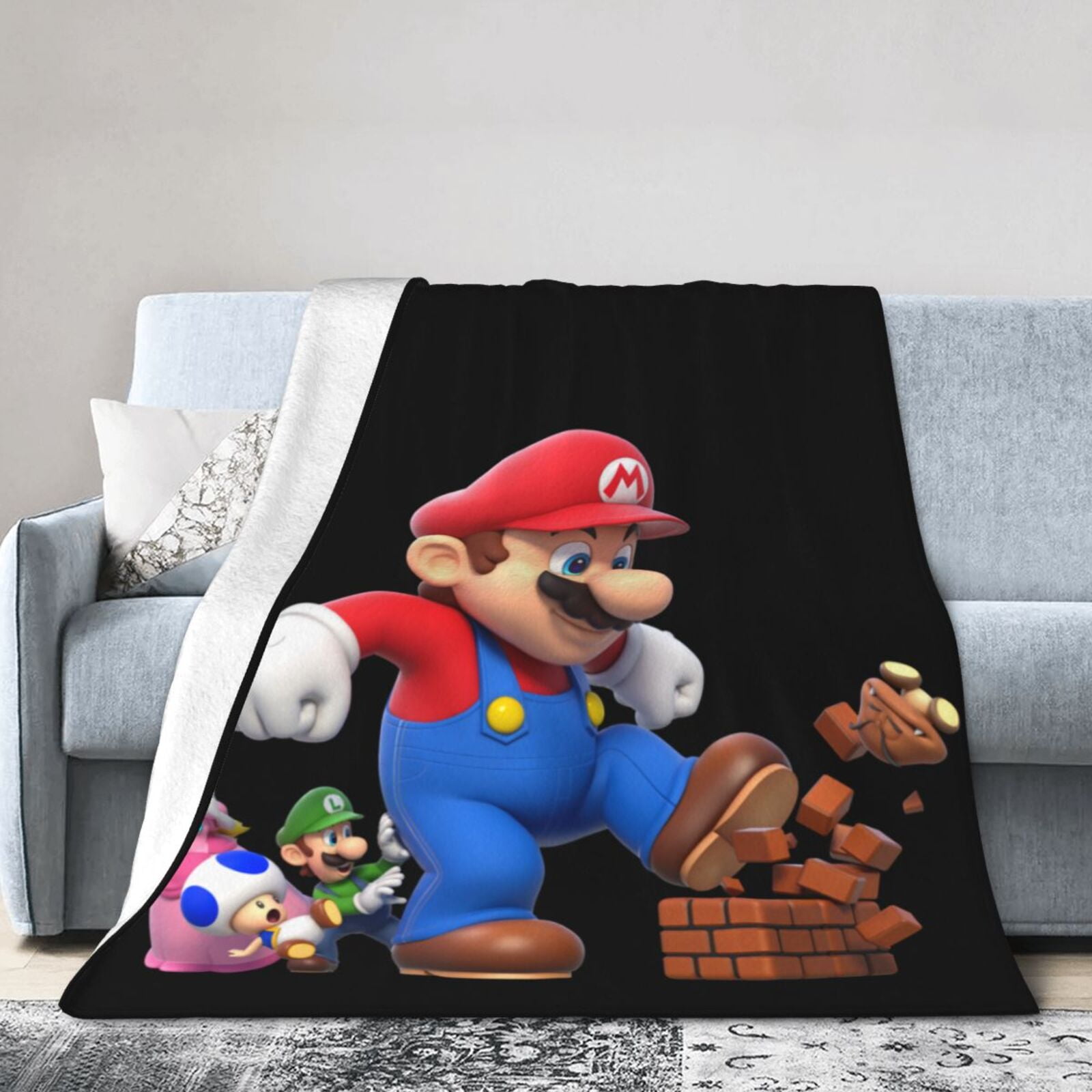Super Mario Throw Blanket Warm Ultra-Soft Micro Fleece Blanket For Bed ...