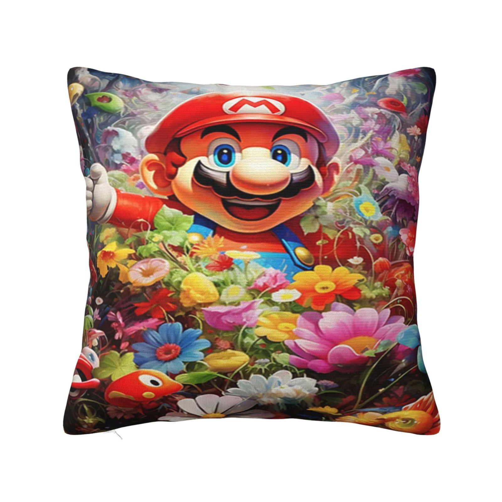 Super Mario Throw Pillow Covers Cartoon Pillow Case Square Cushion ...