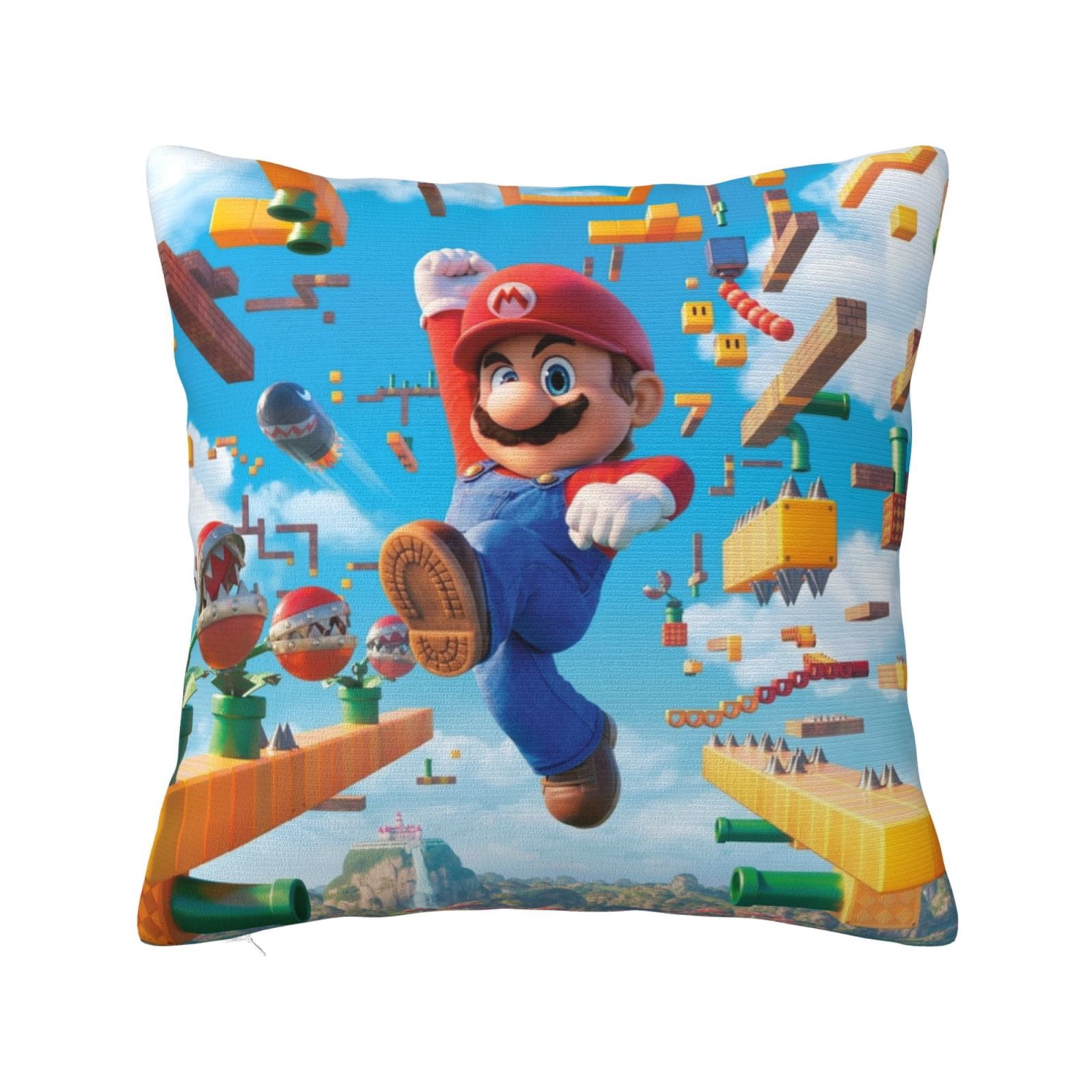 Super Mario Throw Pillow Covers Cartoon Pillow Case Square Cushion ...