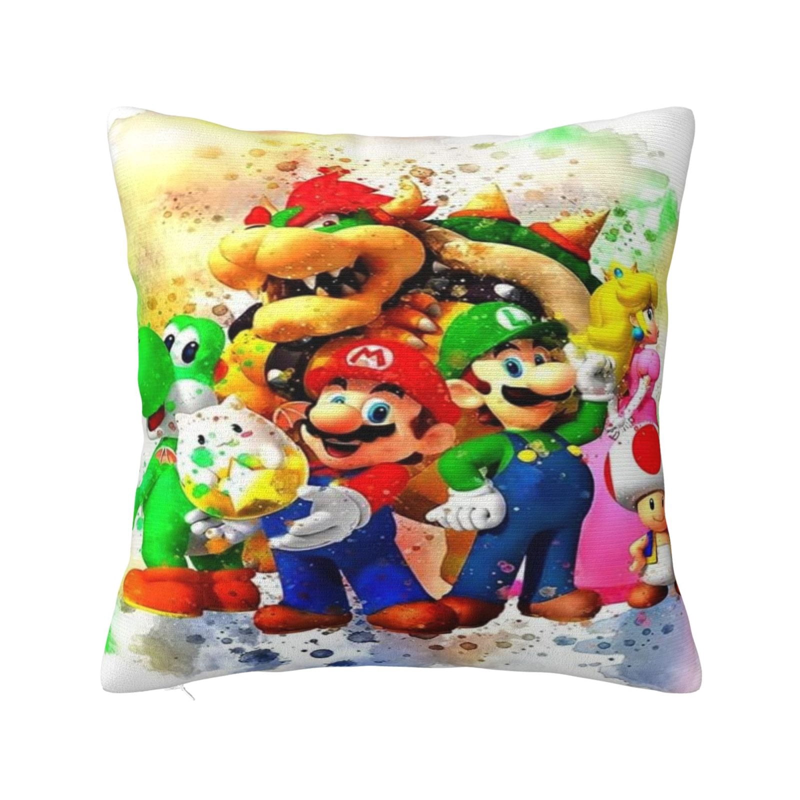 Super Mario Throw Pillow Covers Cartoon Pillow Case Square Cushion ...