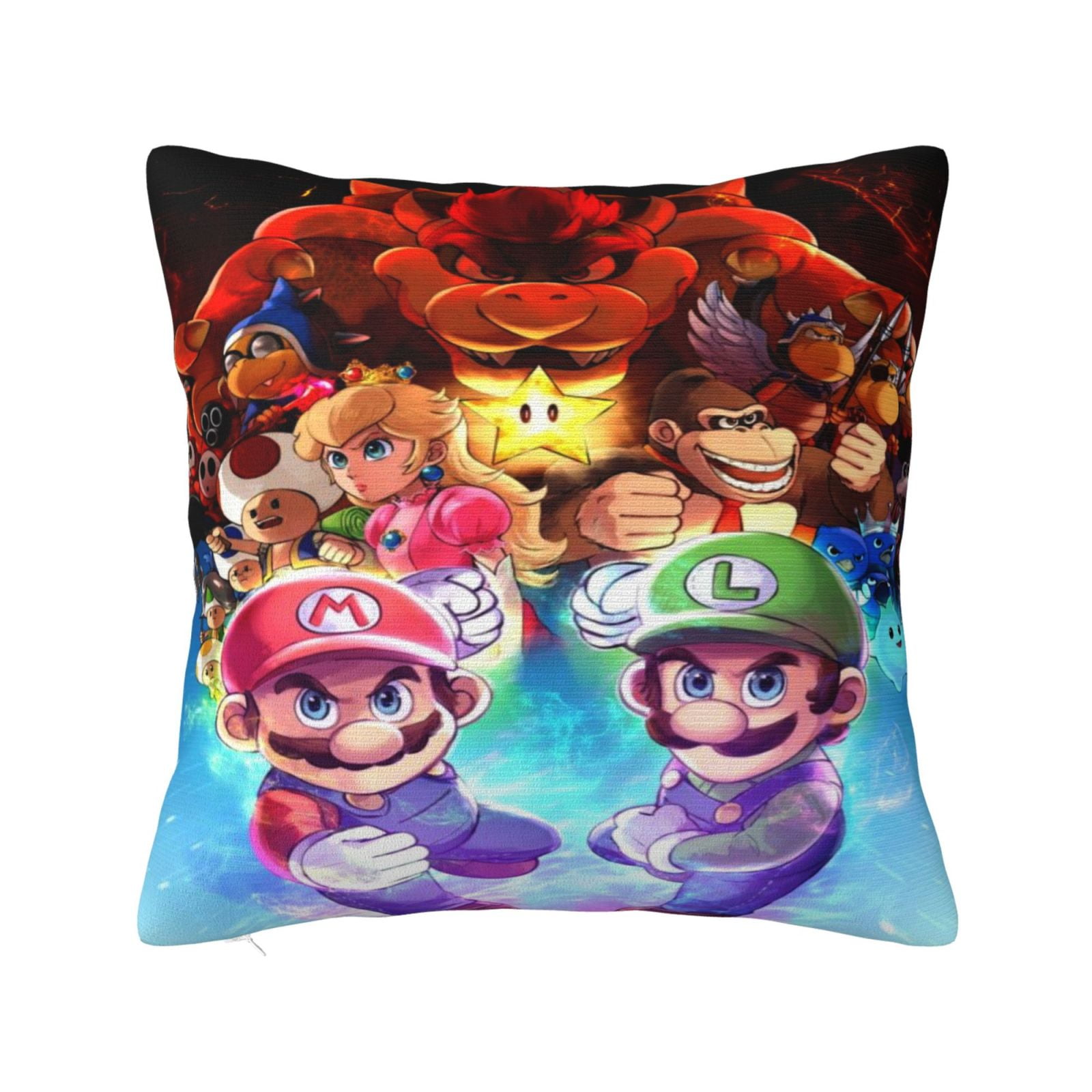 Super Mario Throw Pillow Covers Cartoon Pillow Case Square Cushion ...