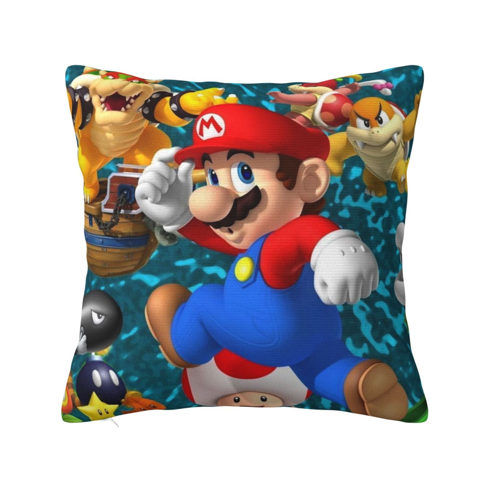Super Mario Throw Pillow Covers Cartoon Pillow Case Square Cushion ...