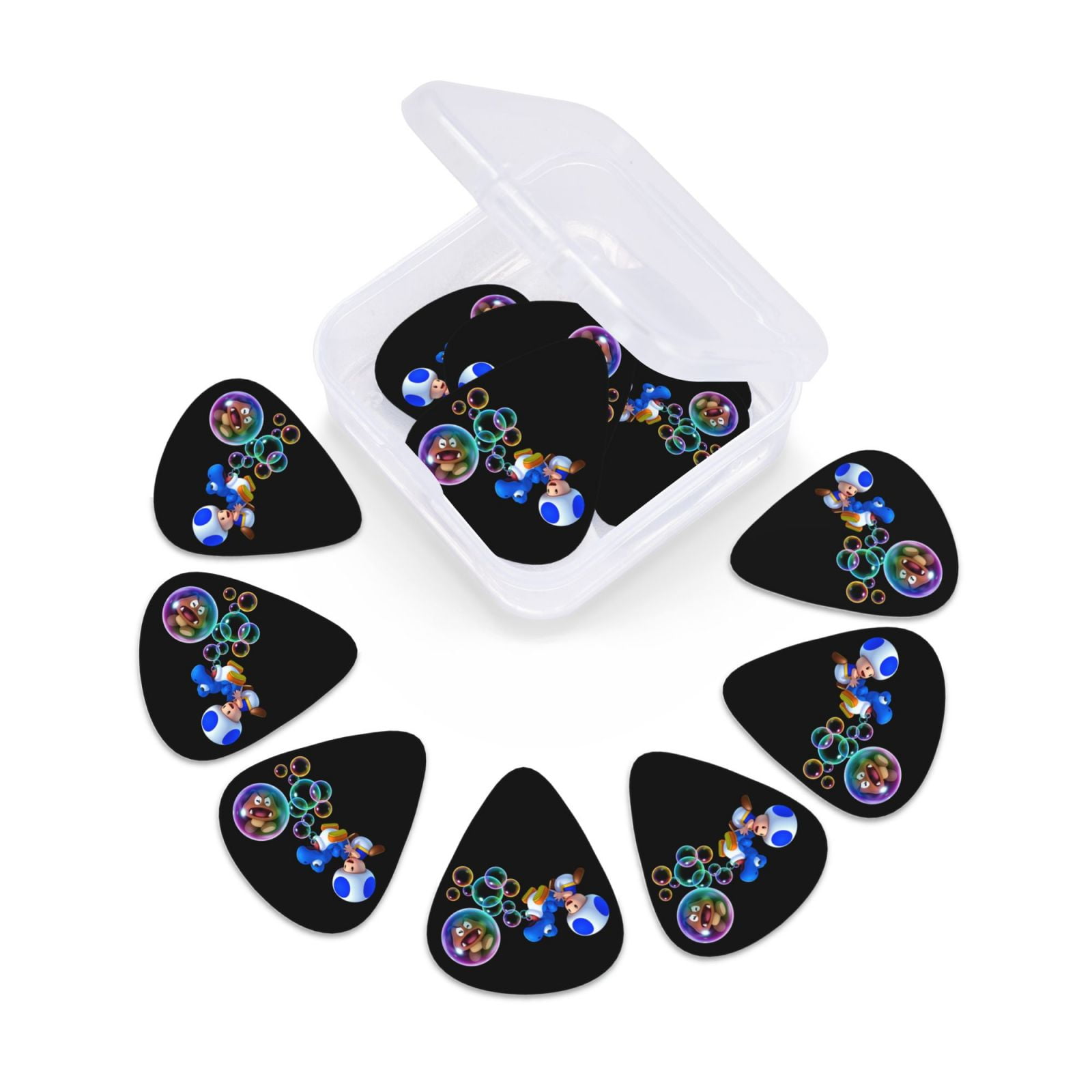 Super Mario Toad Goomba 12 Piece Guitar Picks Set With Holder For ...