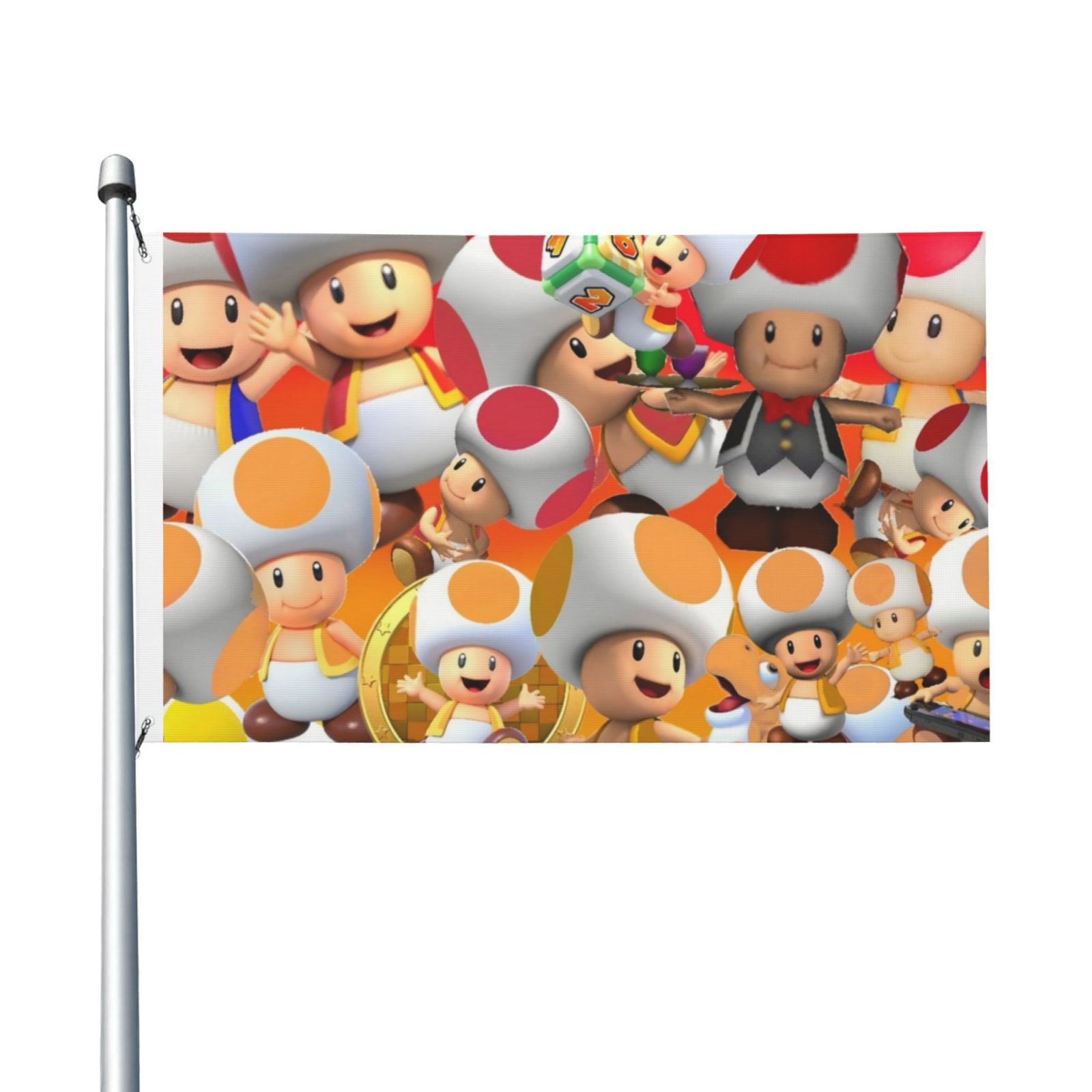 Super Mario Toad Wallpaper 3x5ft Face Flag Fade Proof Holiday Fall Flag ...