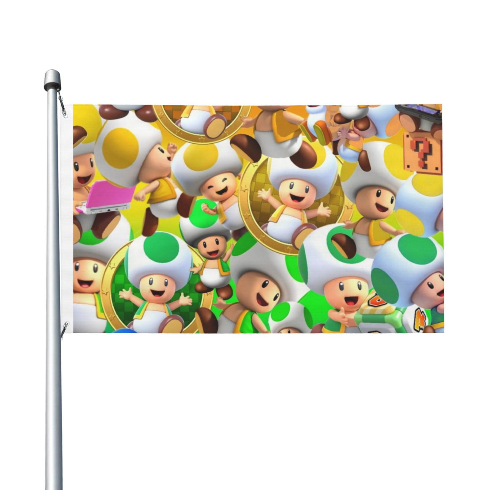 Super Mario Toad Wallpaper 3x5ft Face Flag Fade Proof Holiday Fall Flag ...