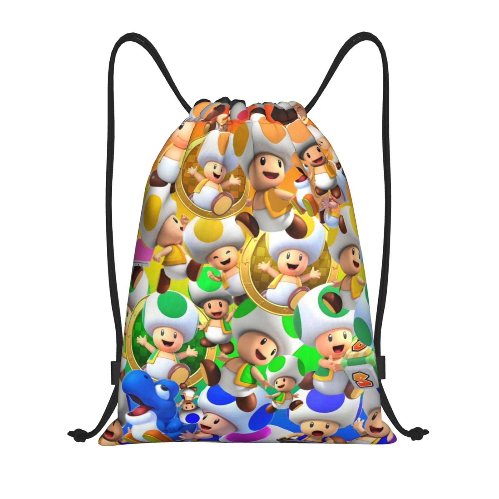 Super Mario Toad Wallpaper Drawstring Backpack Drawstring Gym Bags ...