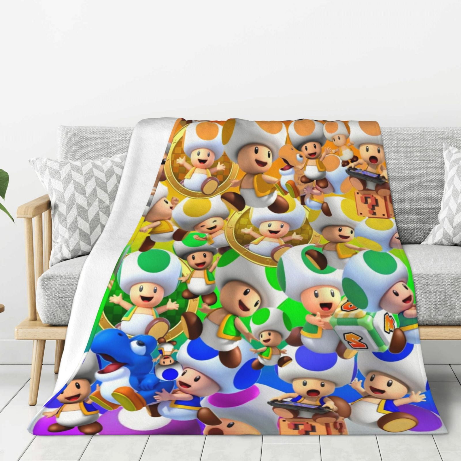 Super-Mario Toad wallpaper Blanket for Couch - Super Soft Cozy Blanket ...