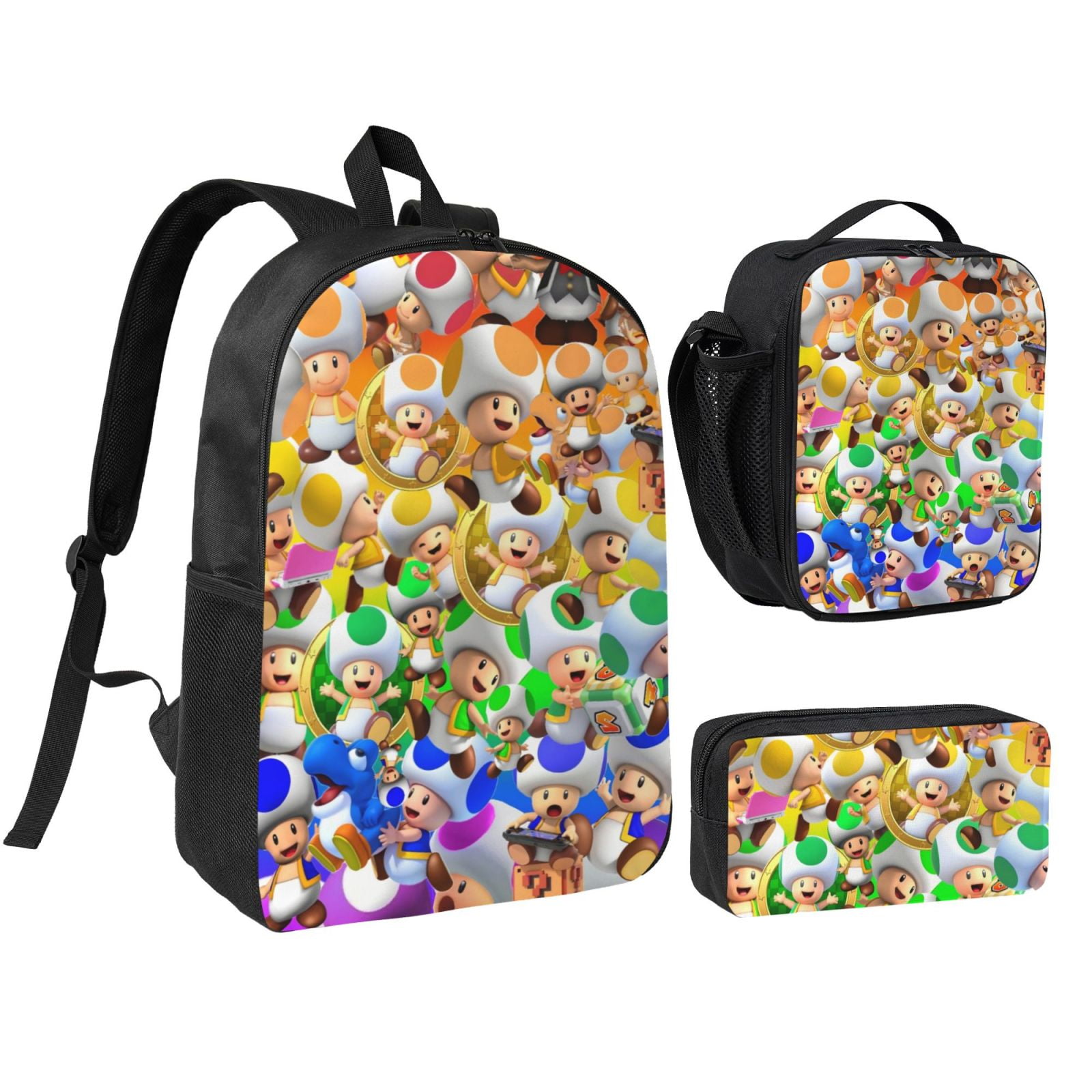 Super Mario Toad wallpaper School Backpack with Lunch Box and Pencil ...