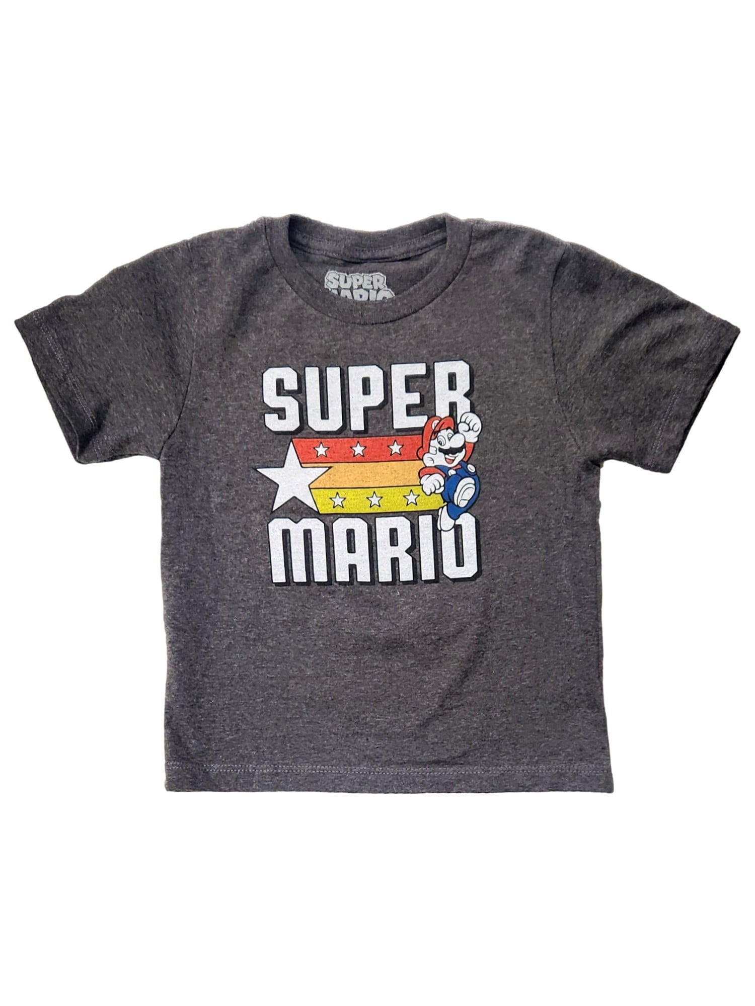 Super Mario Toddler Boys Gray Short Sleeve T-Shirt Tee Shirt 4T ...