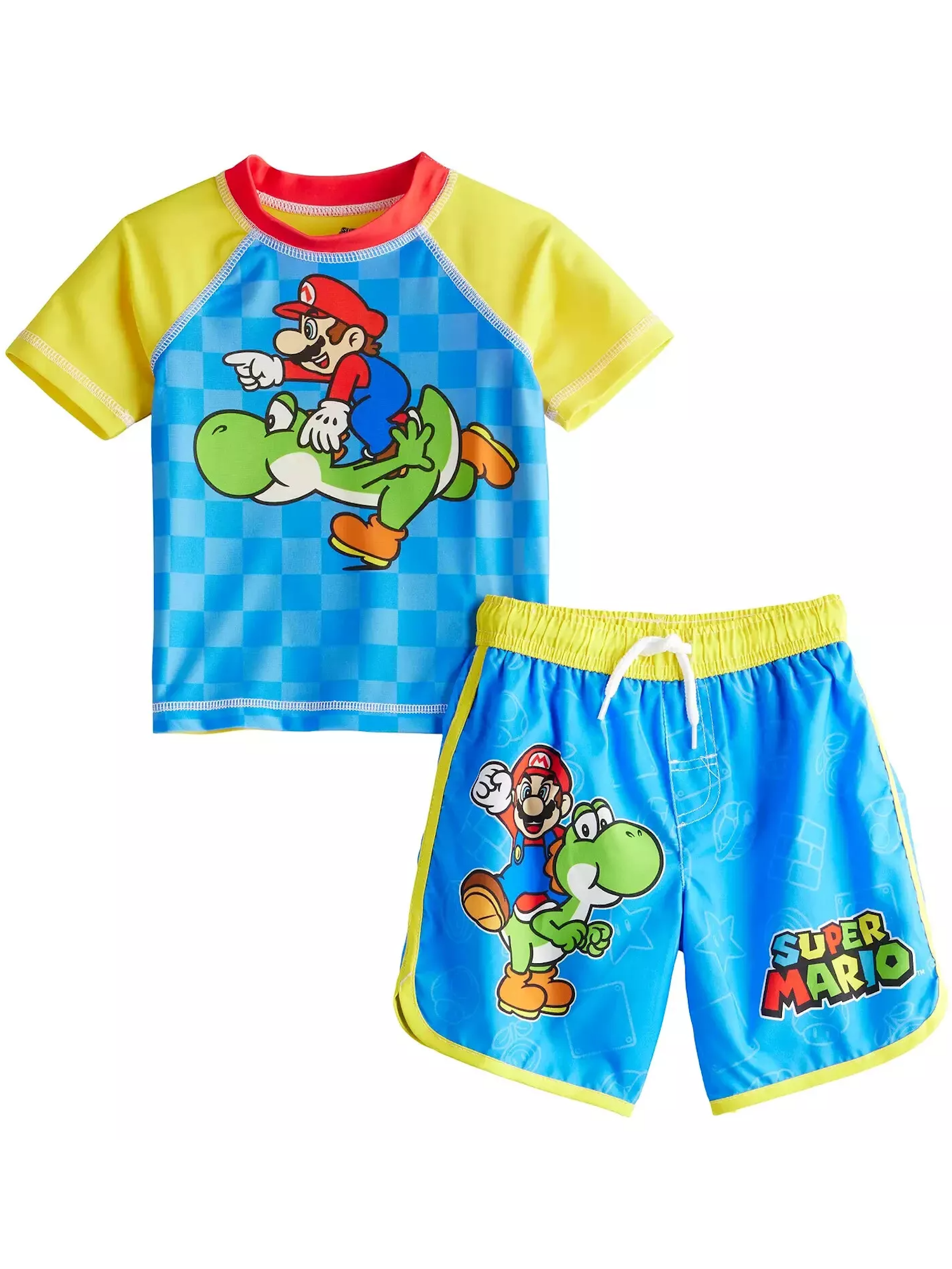 Super Mario Toddler Boys' Rash Guard and Swim Trunks Set, Sizes 2T-4T ...