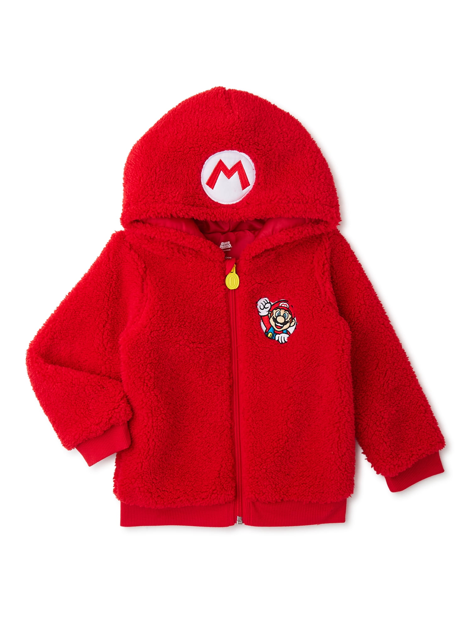 Super Mario Toddler Cosplay Faux Sherpa Hoodie, Sizes 12M-5T - Walmart.com