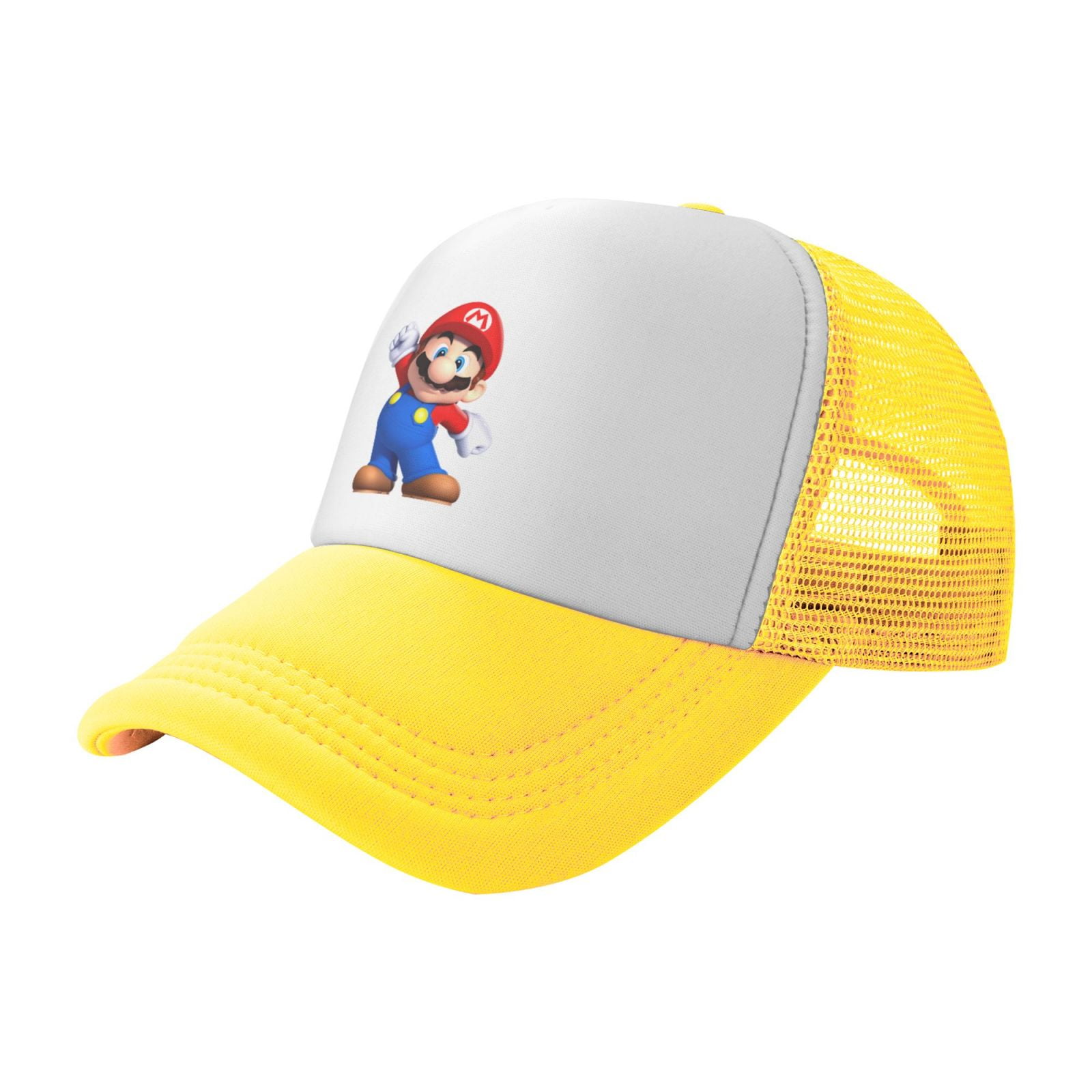 Super Mario Trucker Hat, Adjustable Snapback Mesh Baseball Cap with ...