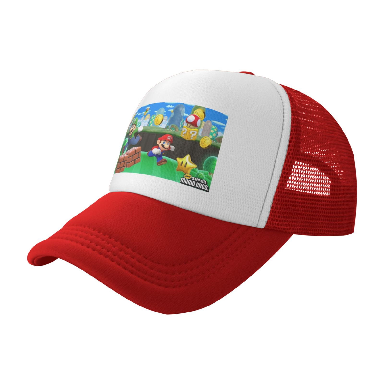Super Mario Trucker Hat Unisex Sports Baseball Cap Casual Adjustable ...