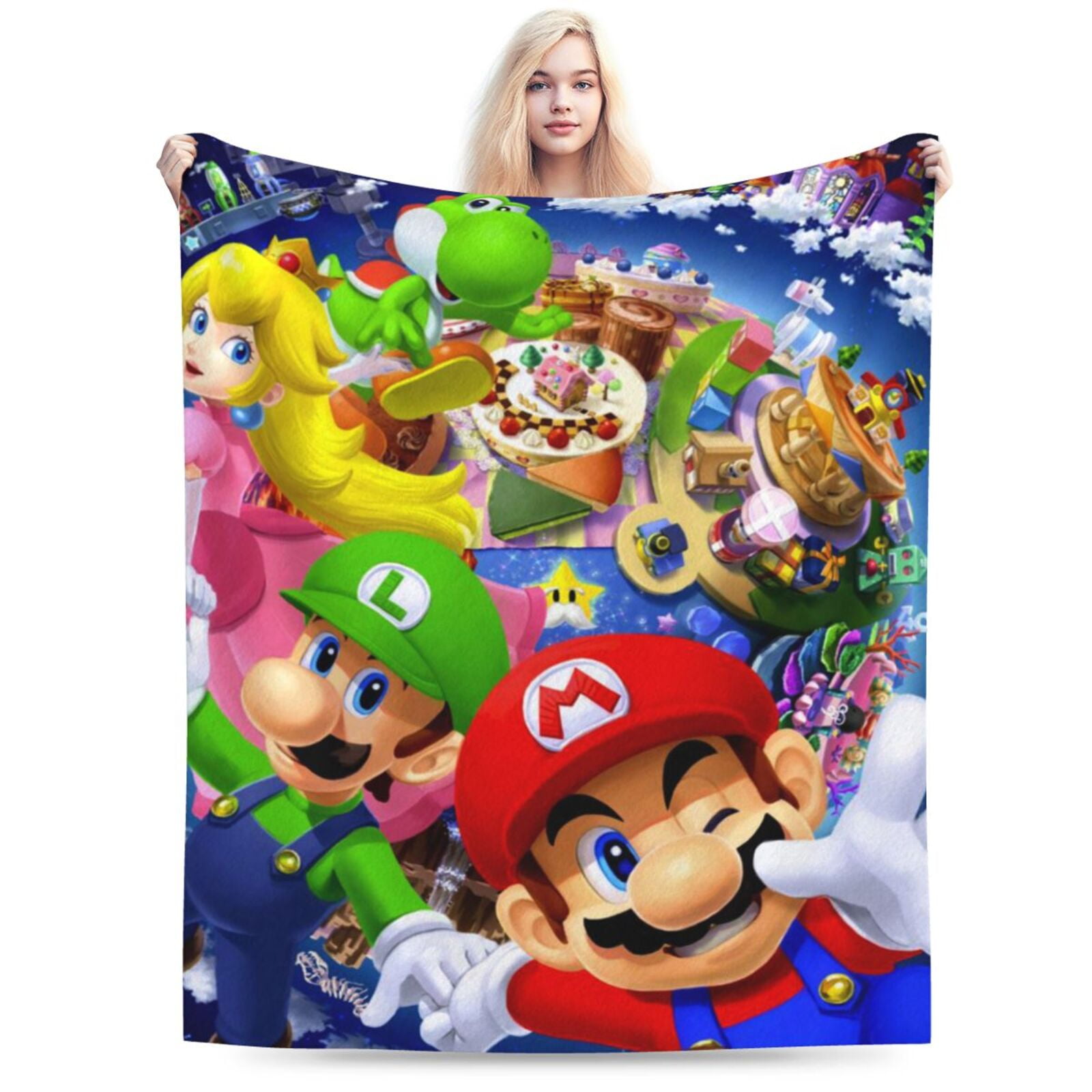 Super Mario Ultra-Soft Micro Fleece Blanket Plush Fuzzy Cozy Bed ...