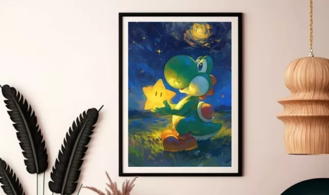 Super Mario In Van Gogh Style, Gaming Poster, Printable Wall Art 4 NO ...