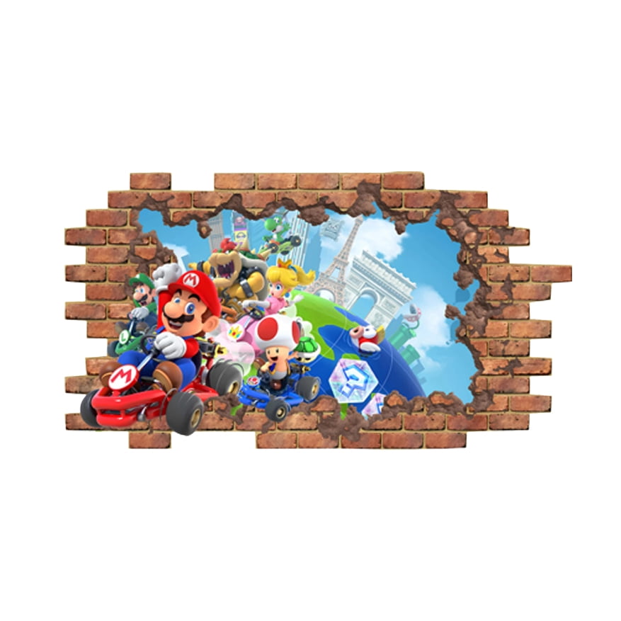 Super Mario Wall Sticker For Bedroom Living Room Nursery Party ...