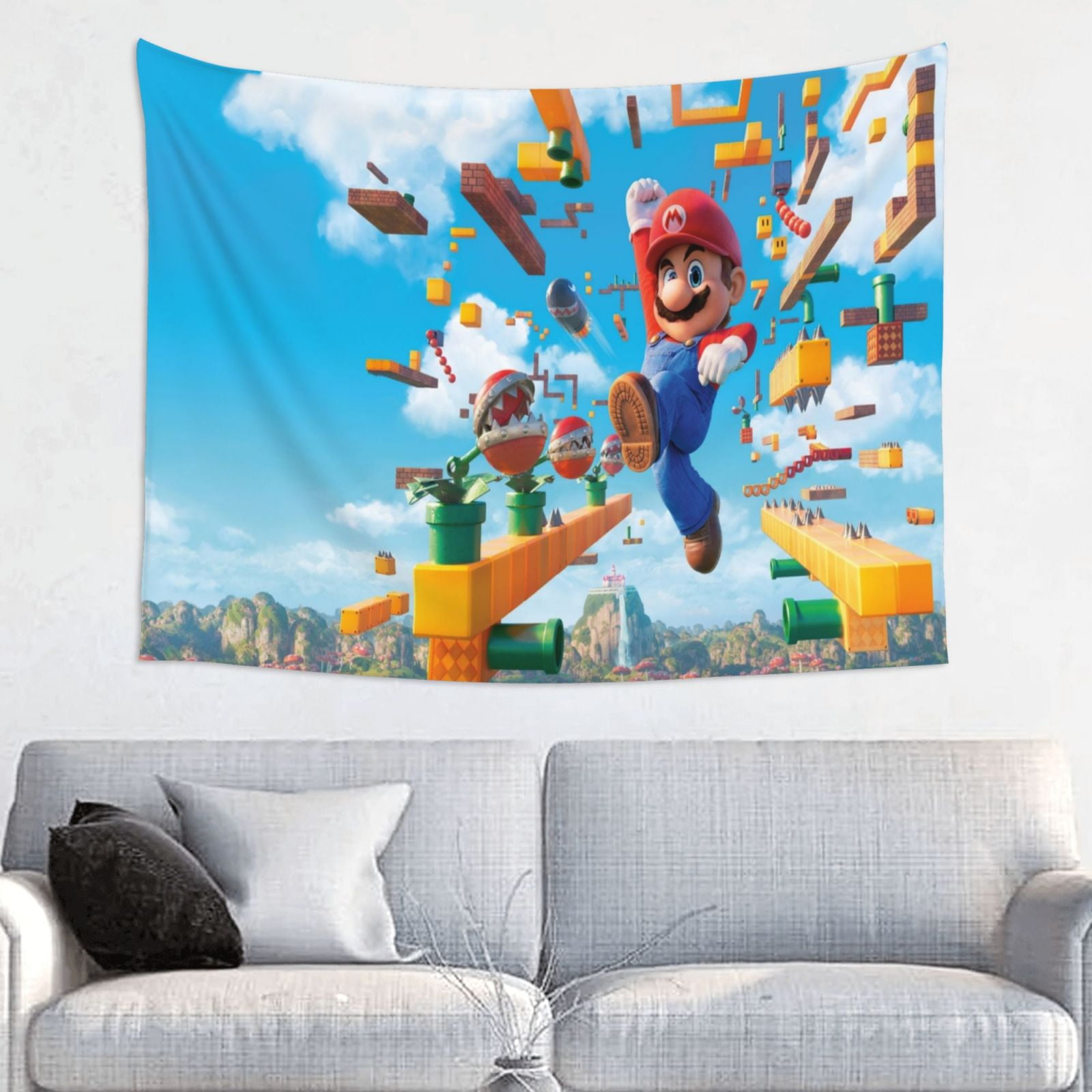 Super Mario Wall Tapestry Cartoon Poster for Bedroom Aesthetics Funny ...