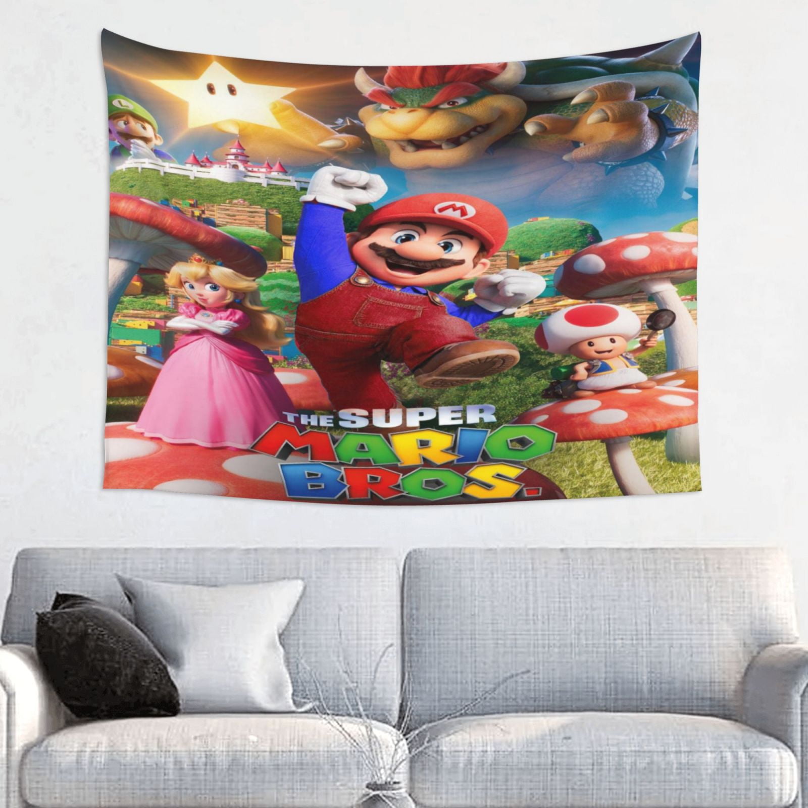 Super Mario Wall Tapestry Cartoon Poster for Bedroom Aesthetics Funny ...