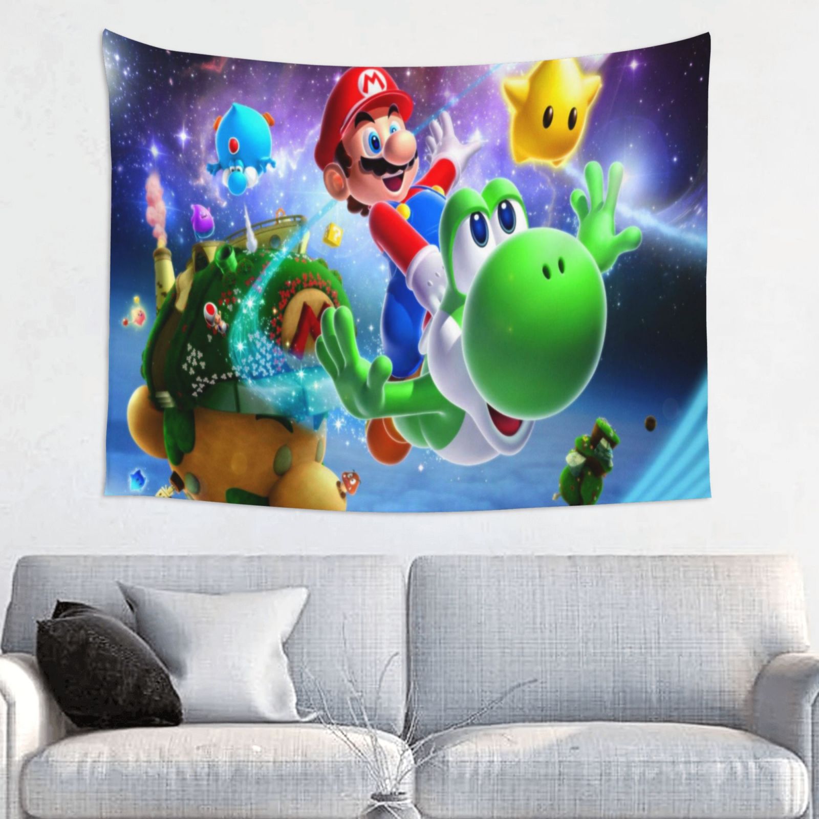 Super Mario Wall Tapestry Cartoon Poster for Bedroom Aesthetics Funny ...
