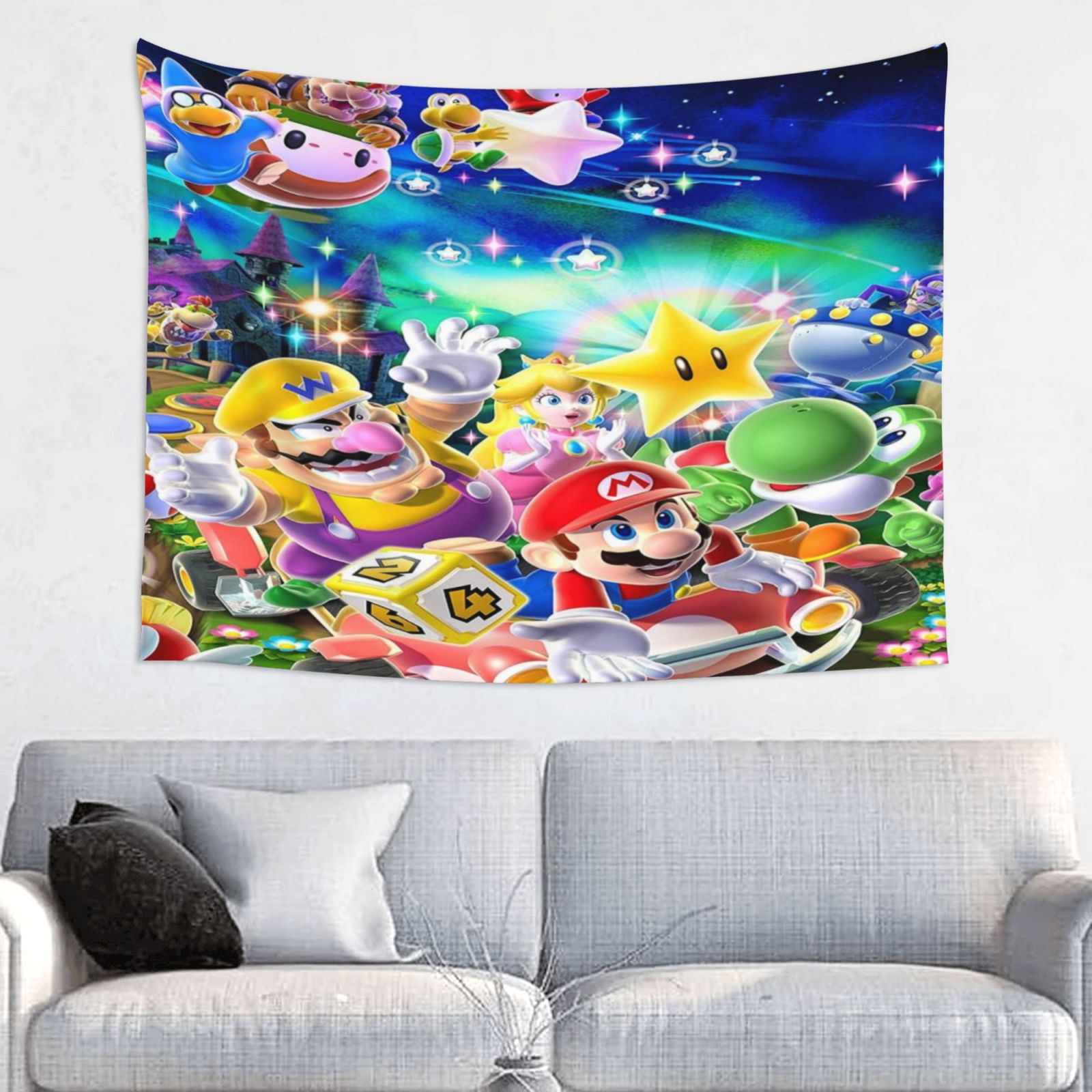 Super Mario Wall Tapestry Cartoon Poster for Bedroom Aesthetics Funny ...