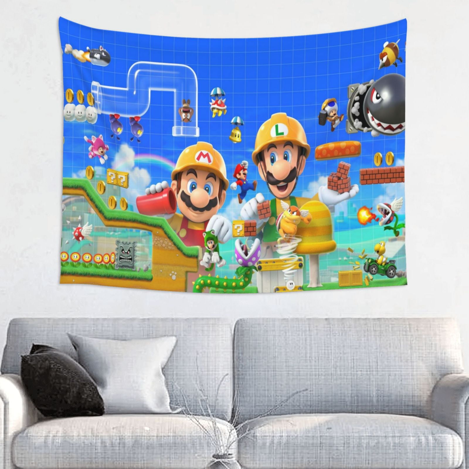 Super Mario Wall Tapestry Cartoon Poster for Bedroom Aesthetics Funny ...