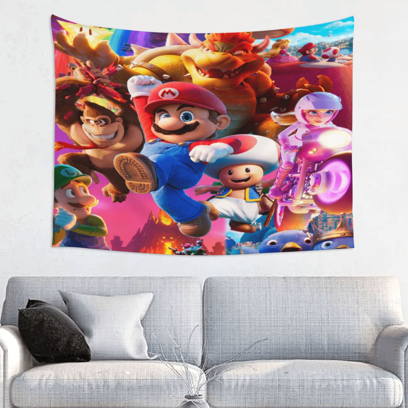 Super Mario Wall Tapestry Cartoon Poster for Bedroom Aesthetics Funny ...