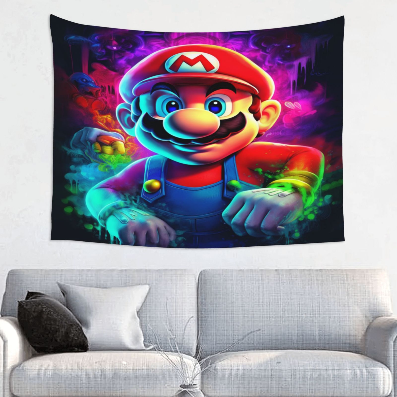 Super Mario Wall Tapestry Cartoon Poster for Bedroom Aesthetics Funny ...