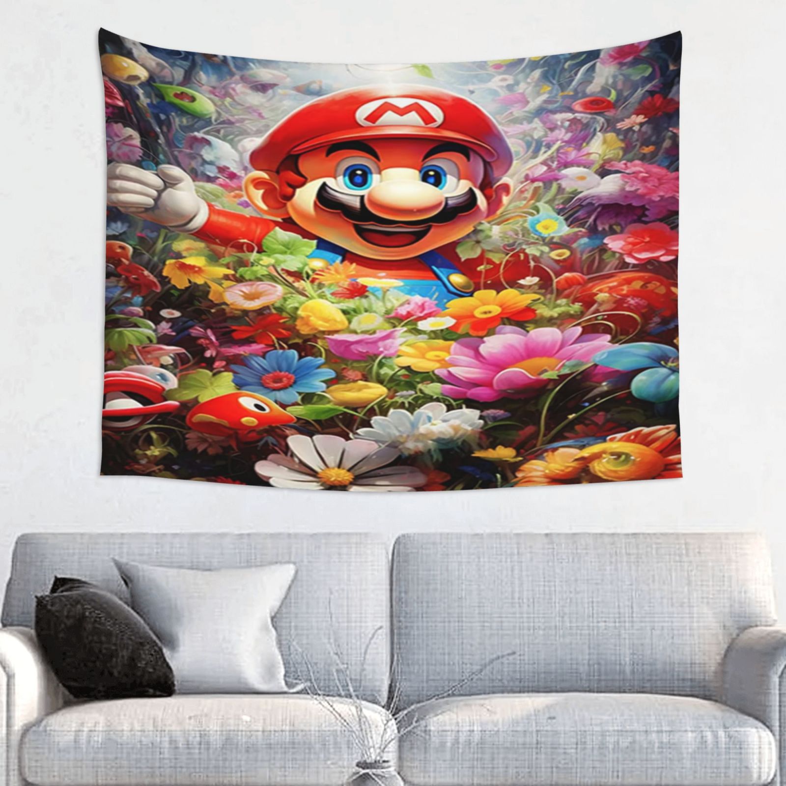 Super Mario Wall Tapestry Cartoon Poster for Bedroom Aesthetics Funny ...