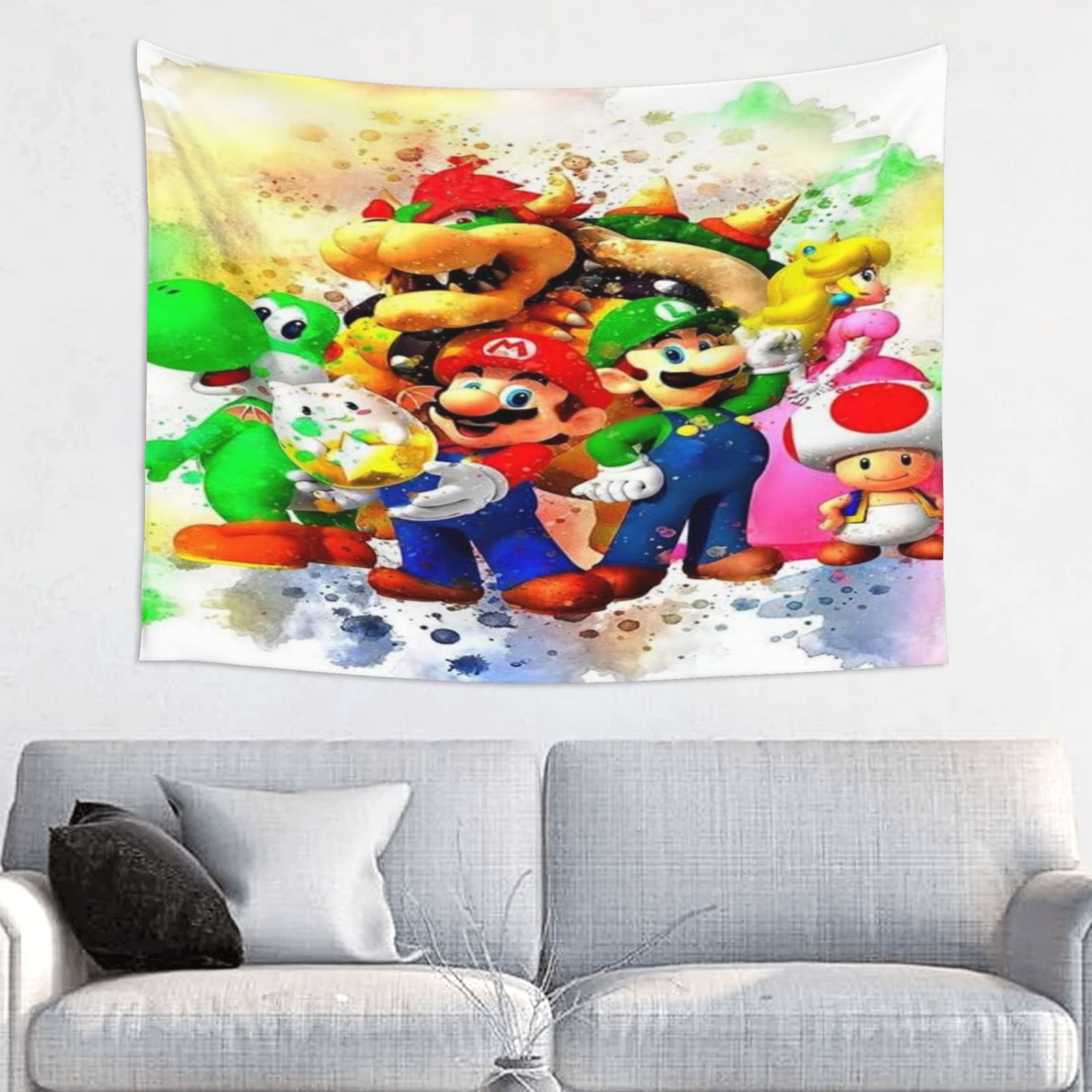 Super Mario Wall Tapestry Cartoon Poster for Bedroom Aesthetics Funny ...
