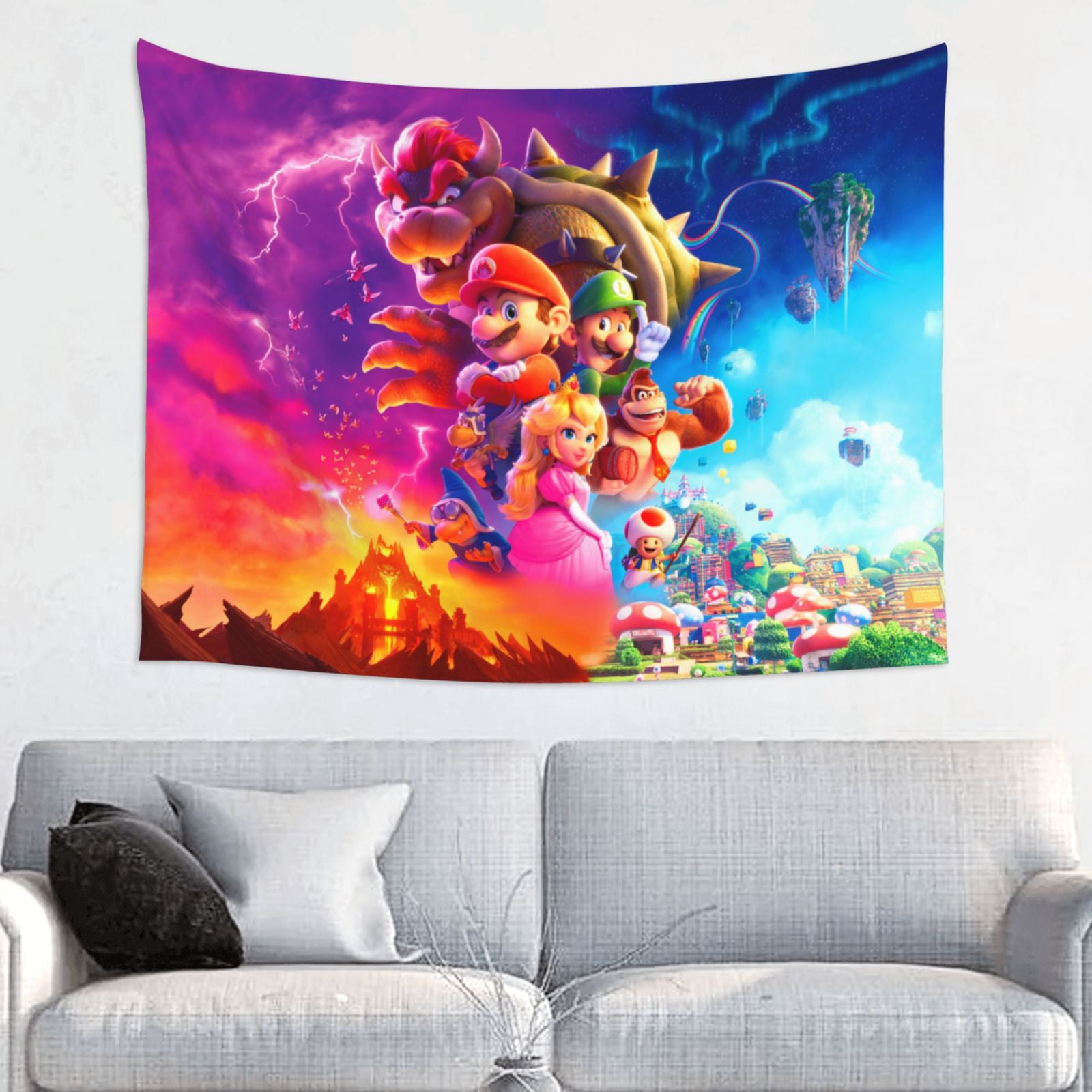 Super Mario Wall Tapestry Cartoon Poster for Bedroom Aesthetics Funny ...