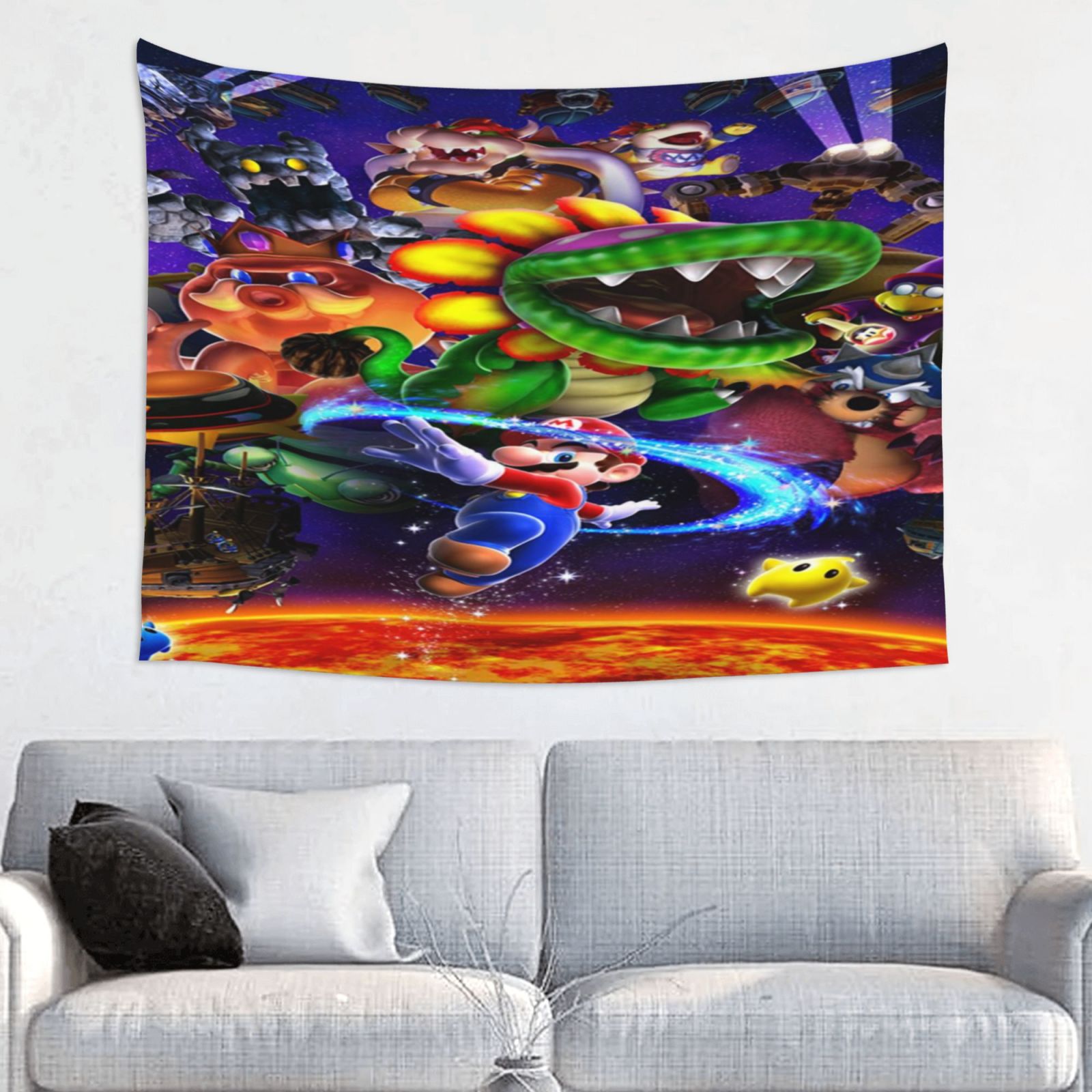 Super Mario Wall Tapestry Cartoon Poster for Bedroom Aesthetics Funny ...