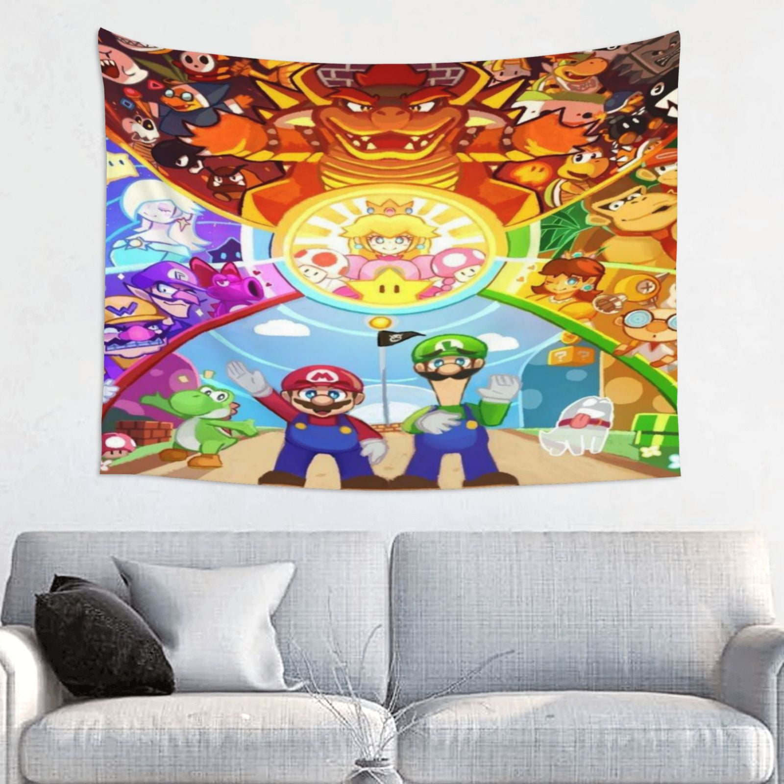 Super Mario Wall Tapestry Cartoon Poster for Bedroom Aesthetics Funny ...