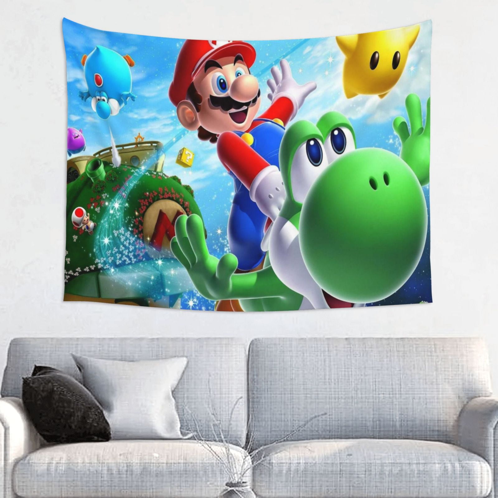 Super Mario Wall Tapestry Cartoon Poster for Bedroom Aesthetics Funny ...