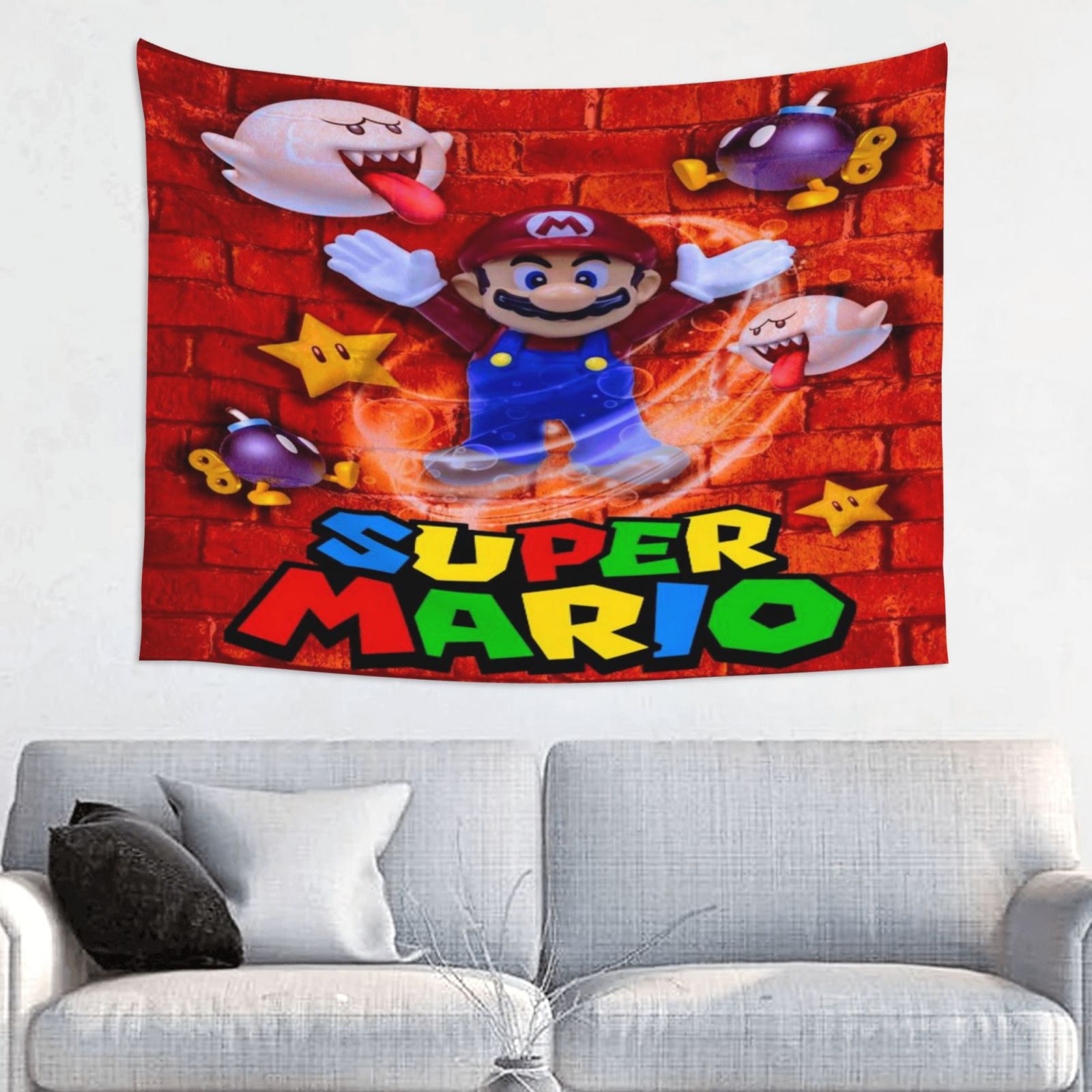 Super Mario Wall Tapestry Cartoon Poster for Bedroom Aesthetics Funny ...