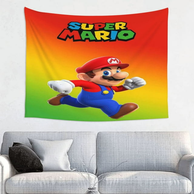 Super Mario Wall Tapestry Cartoon Poster for Bedroom Aesthetics Funny ...