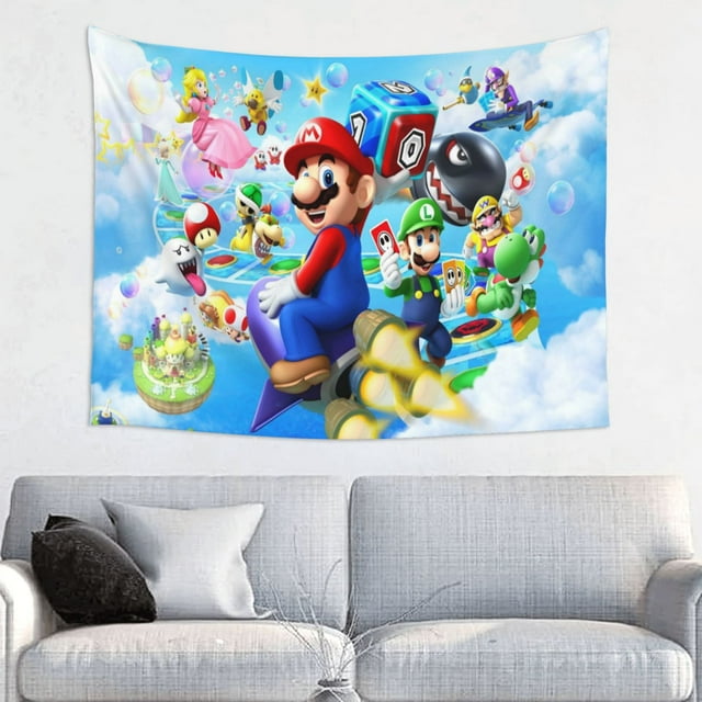 Super Mario Wall Tapestry Cartoon Poster for Bedroom Aesthetics Funny ...