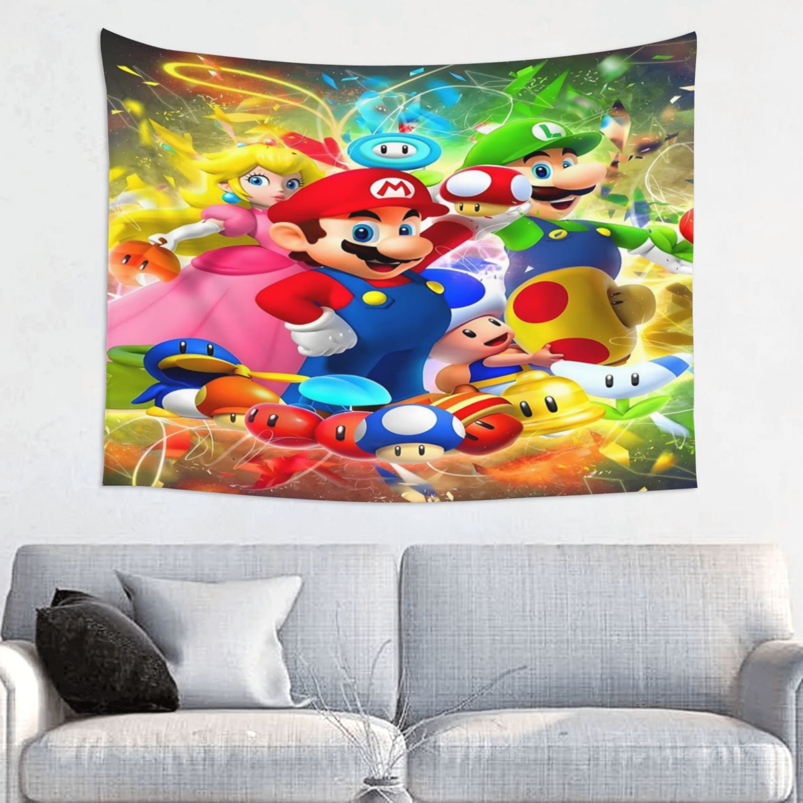 Super Mario Wall Tapestry Cartoon Poster for Bedroom Aesthetics Funny ...