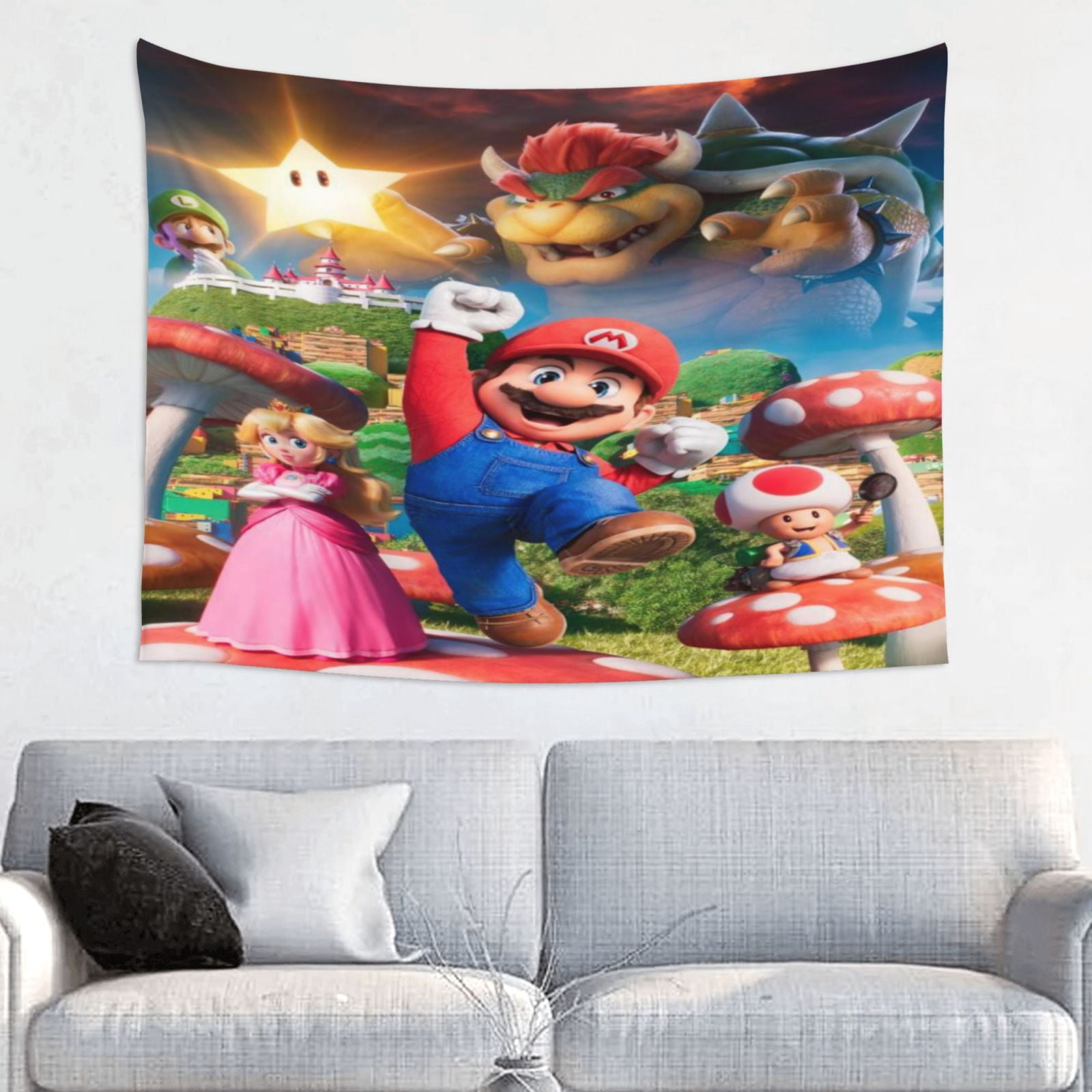 Super Mario Wall Tapestry Cartoon Poster for Bedroom Aesthetics Funny ...
