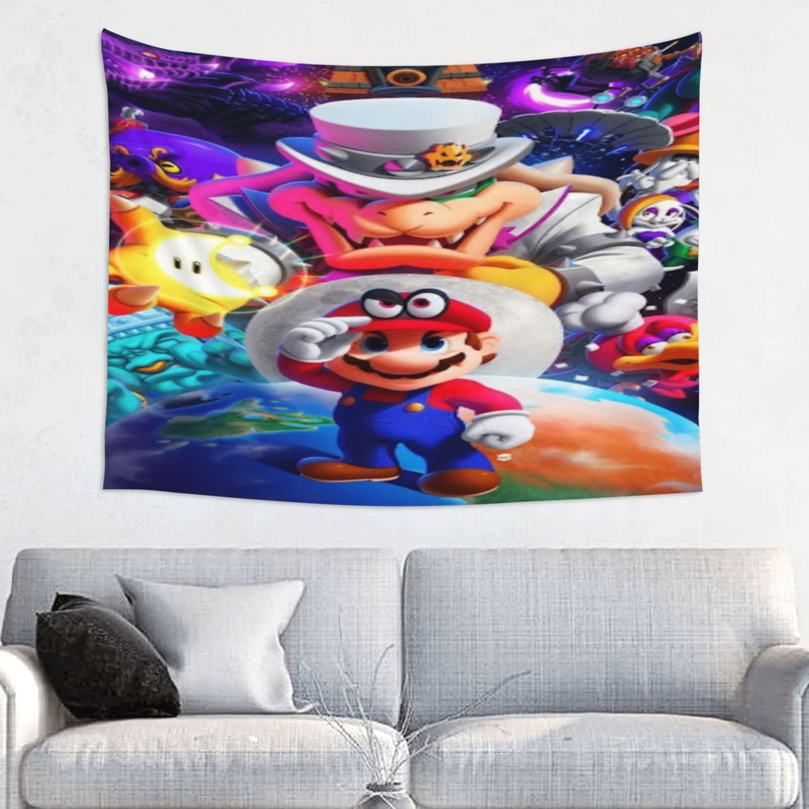 Super Mario Wall Tapestry Cartoon Poster for Bedroom Aesthetics Funny ...