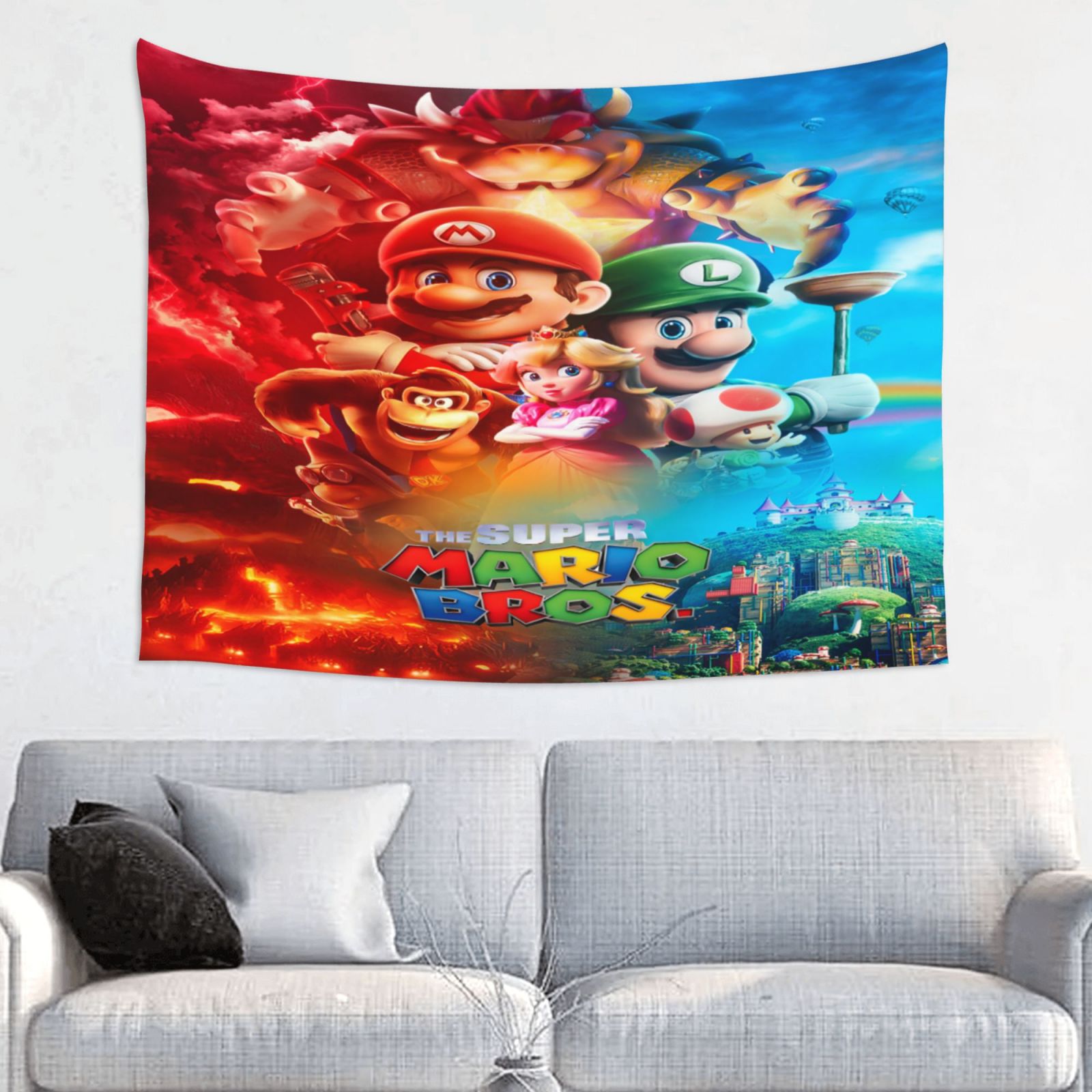 Super Mario Wall Tapestry Cartoon Poster for Bedroom Aesthetics Funny ...
