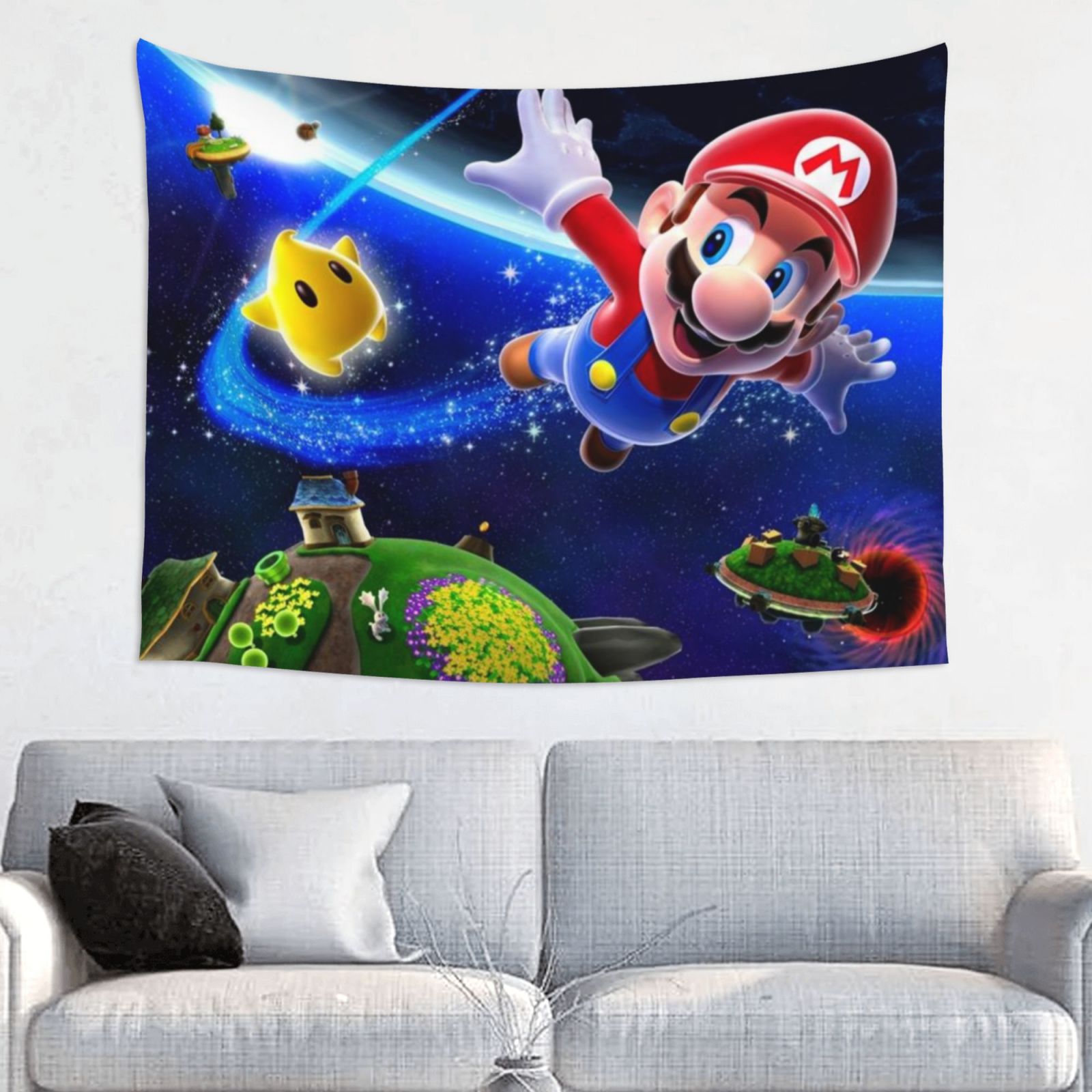 Super Mario Wall Tapestry Cartoon Poster for Bedroom Aesthetics Funny ...