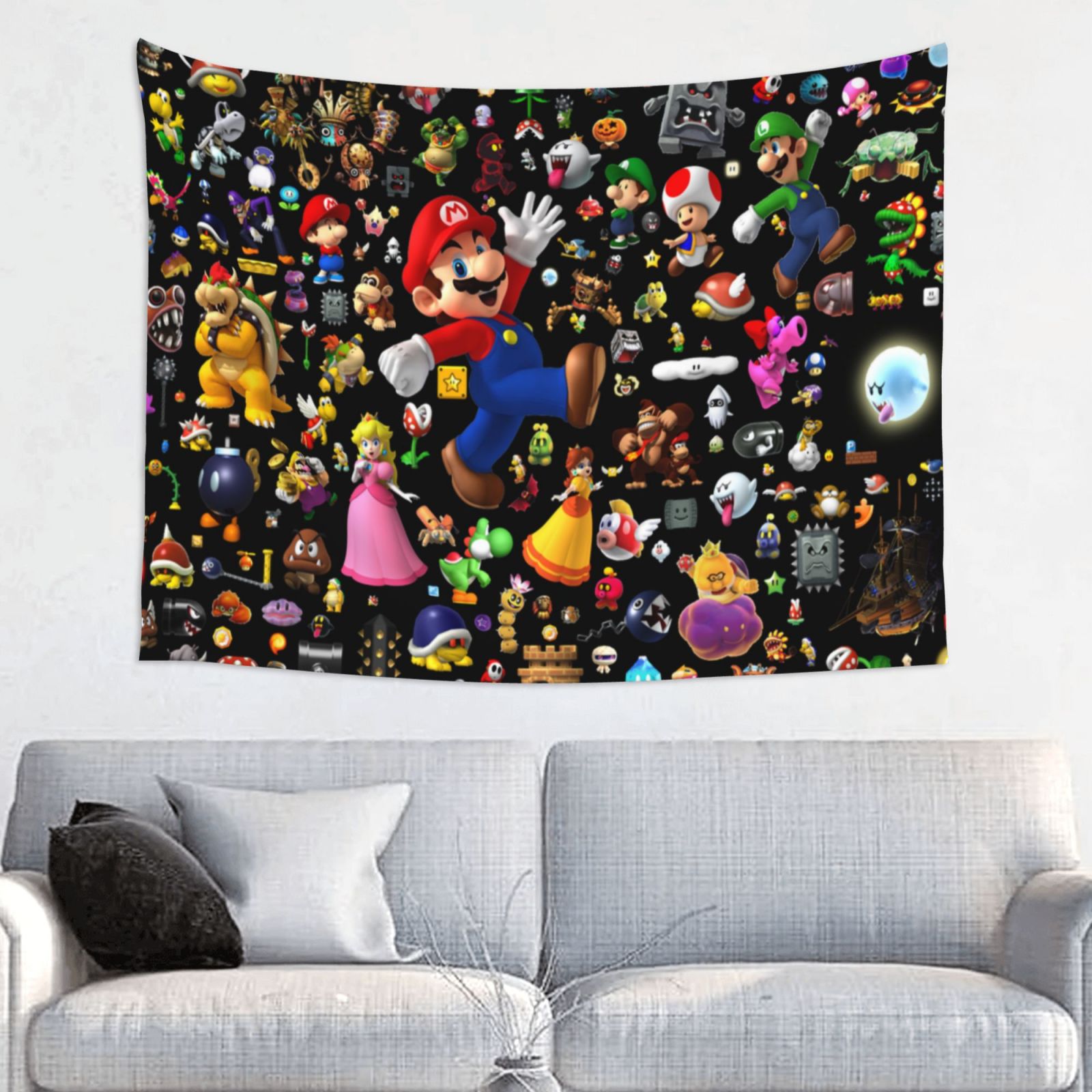 Super Mario Wall Tapestry Cartoon Poster for Bedroom Aesthetics Funny ...